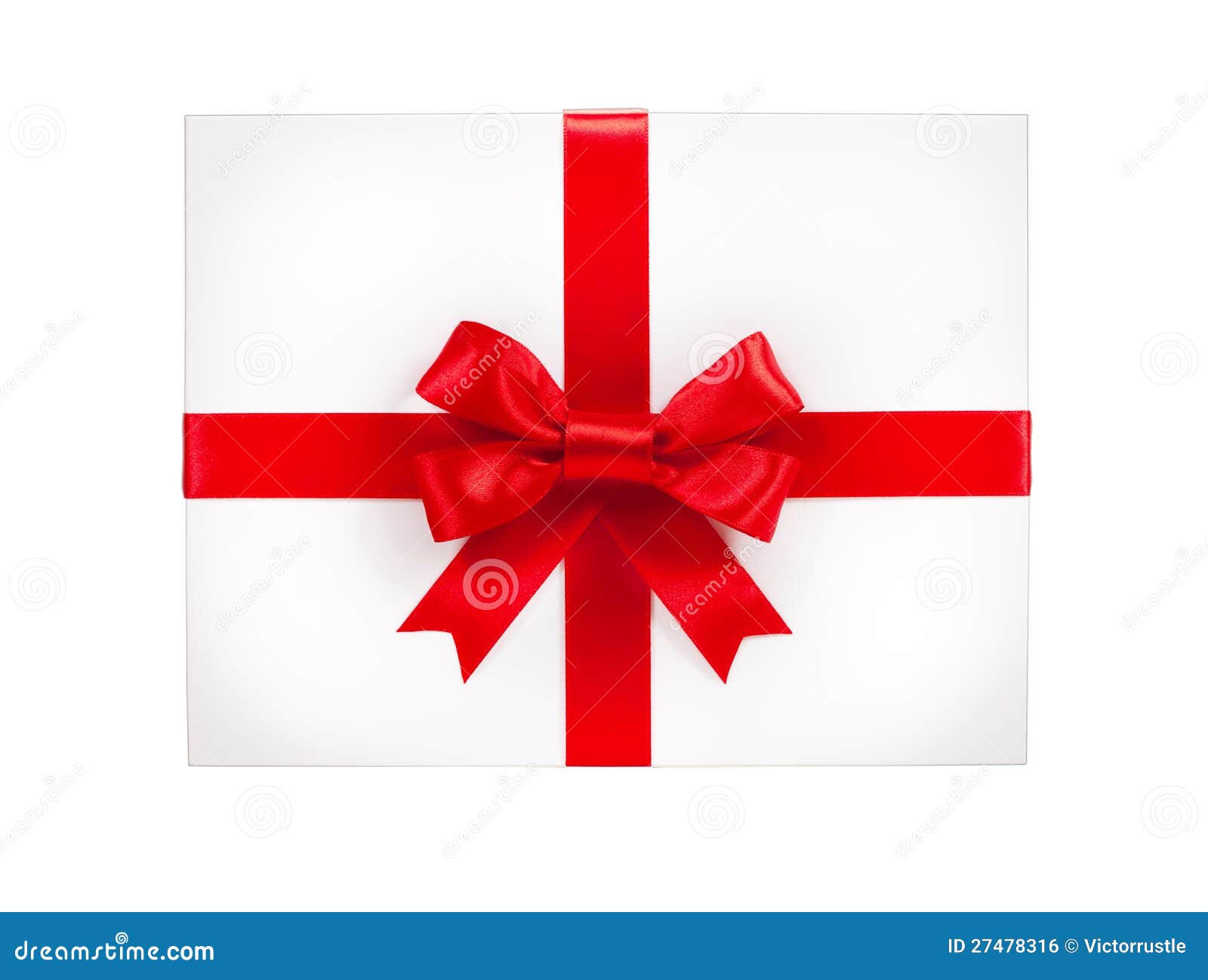 Gift Box with Red Ribbon Bow Stock Photo - Image of design, surprise ...
