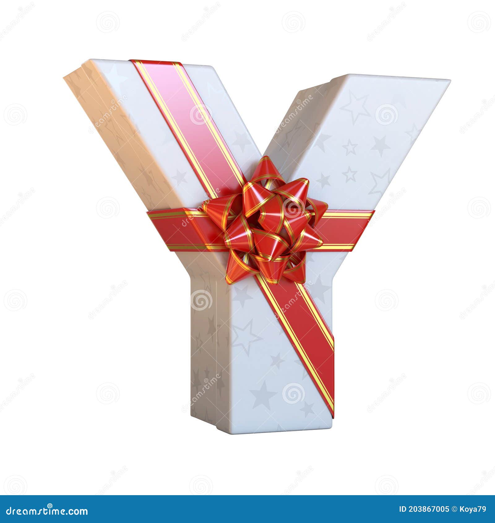 Gift Box with Red Ribbon Bow 3d Font, Present Alphabet 3d Rendering ...