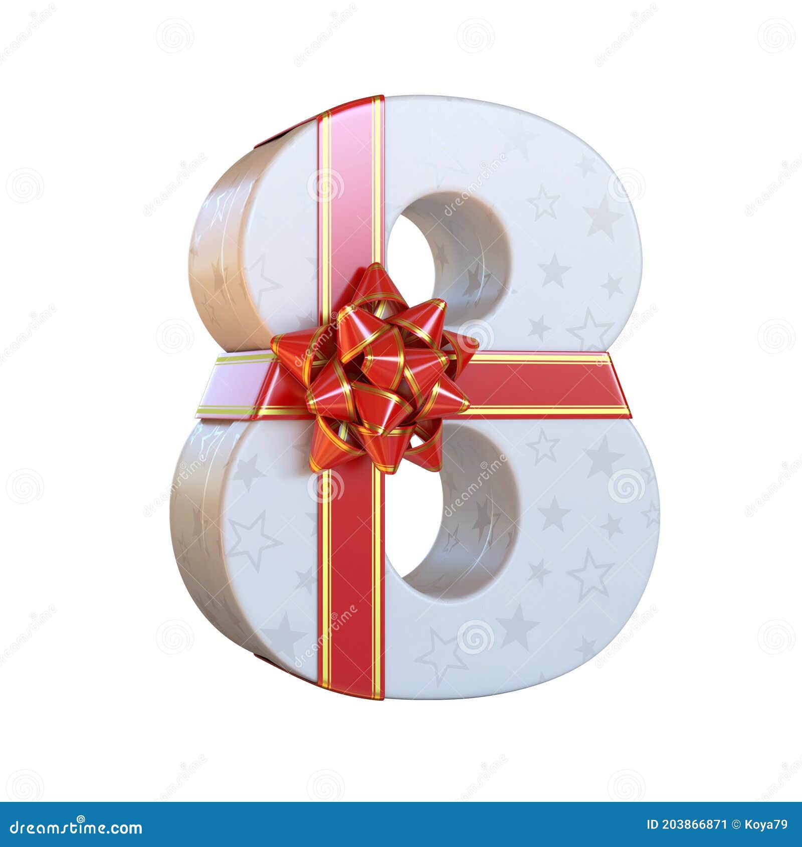 Gift Box with Red Ribbon Bow 3d Font, Present Alphabet 3d Rendering ...