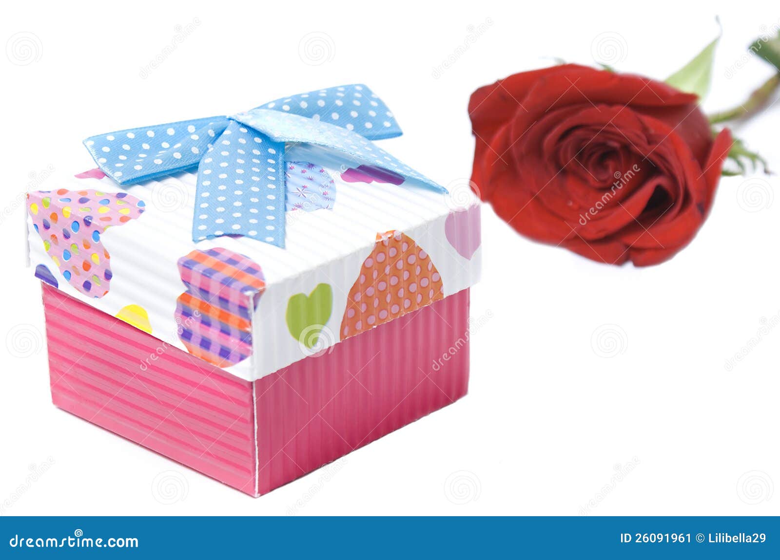 Gift box and red rose stock image. Image of human, flower - 26091961