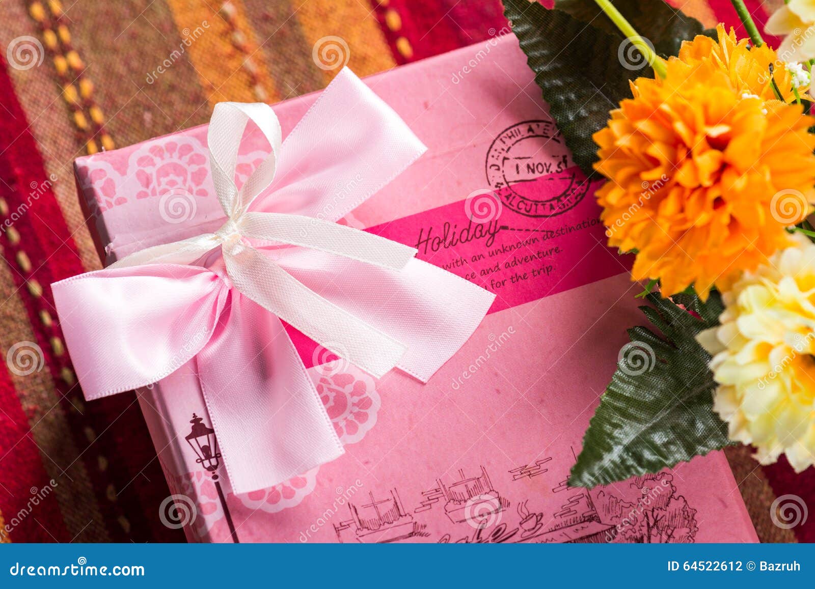 Gift in box. Retro style stock photo. Image of poster - 64522612