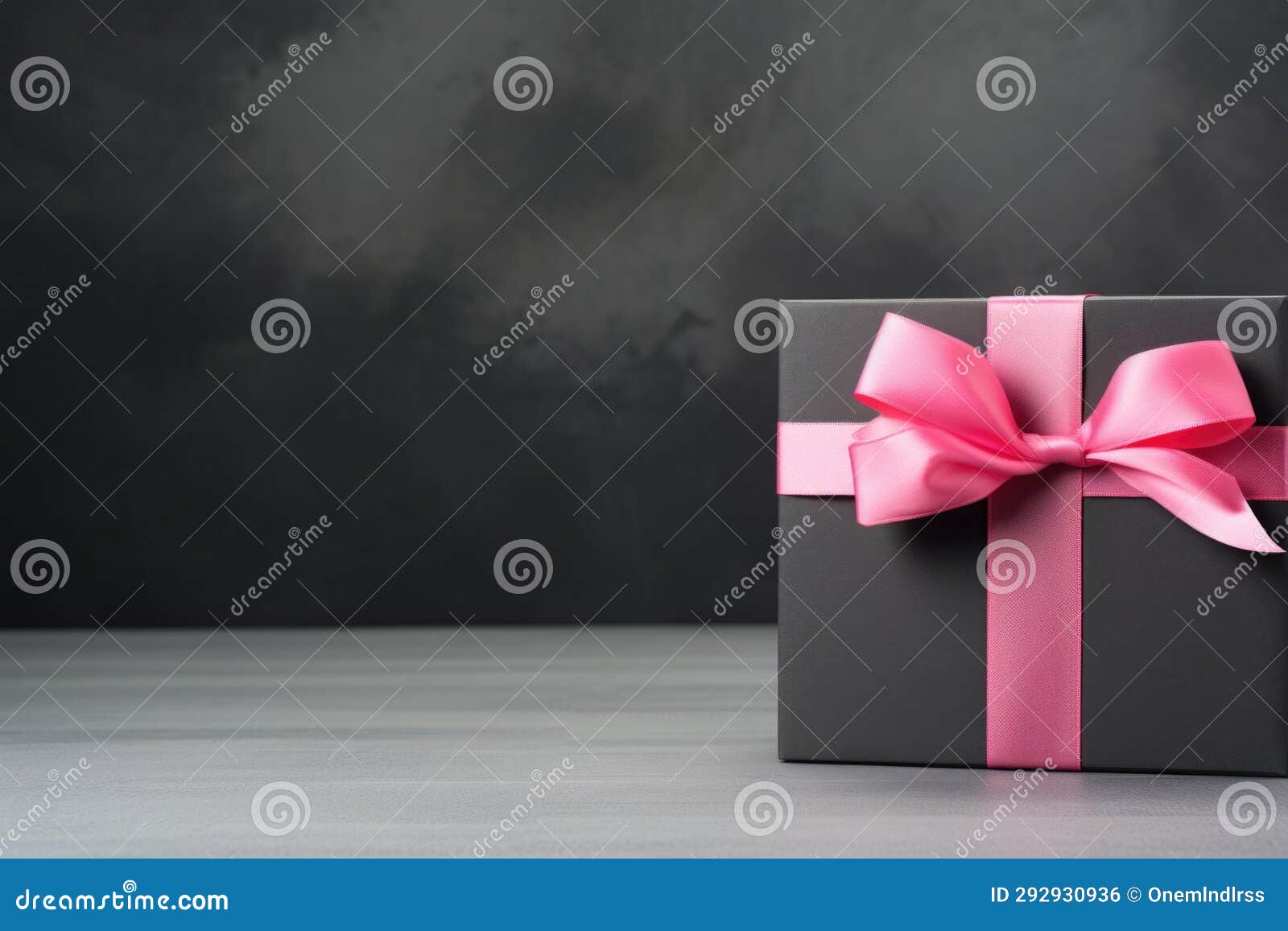 Gift box with ribbon bow stock photo. Image of black - 292930936