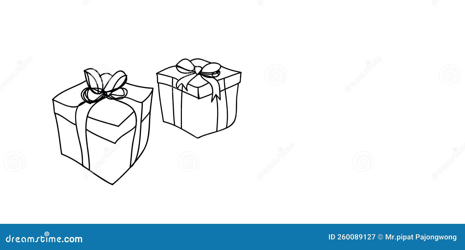 Gift Box with Ribbon Bow , Continuous Line Drawing, Vector Design Stock ...