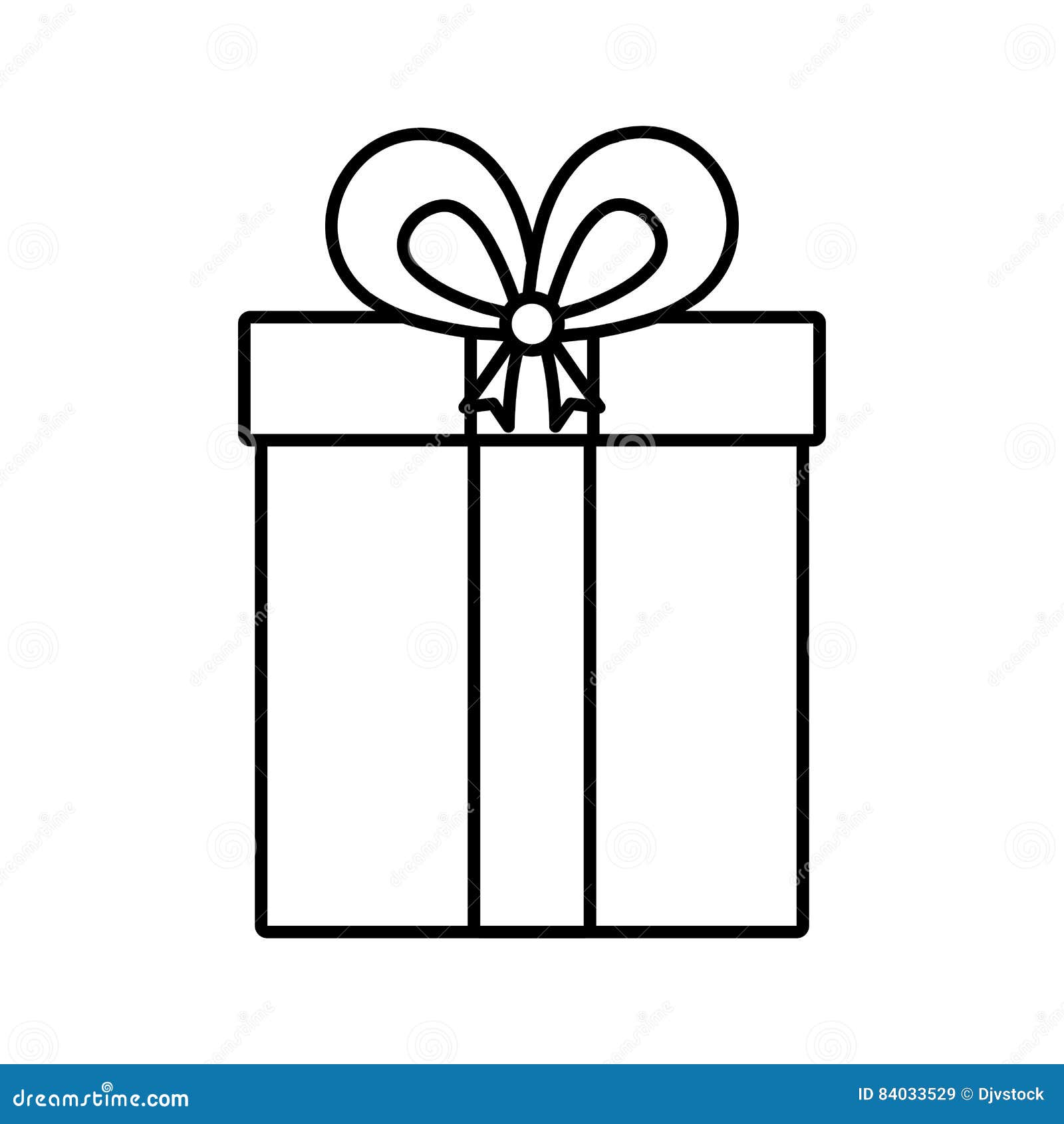 Gift Box Ribbon Cube Decorative Linear Stock Illustration ...