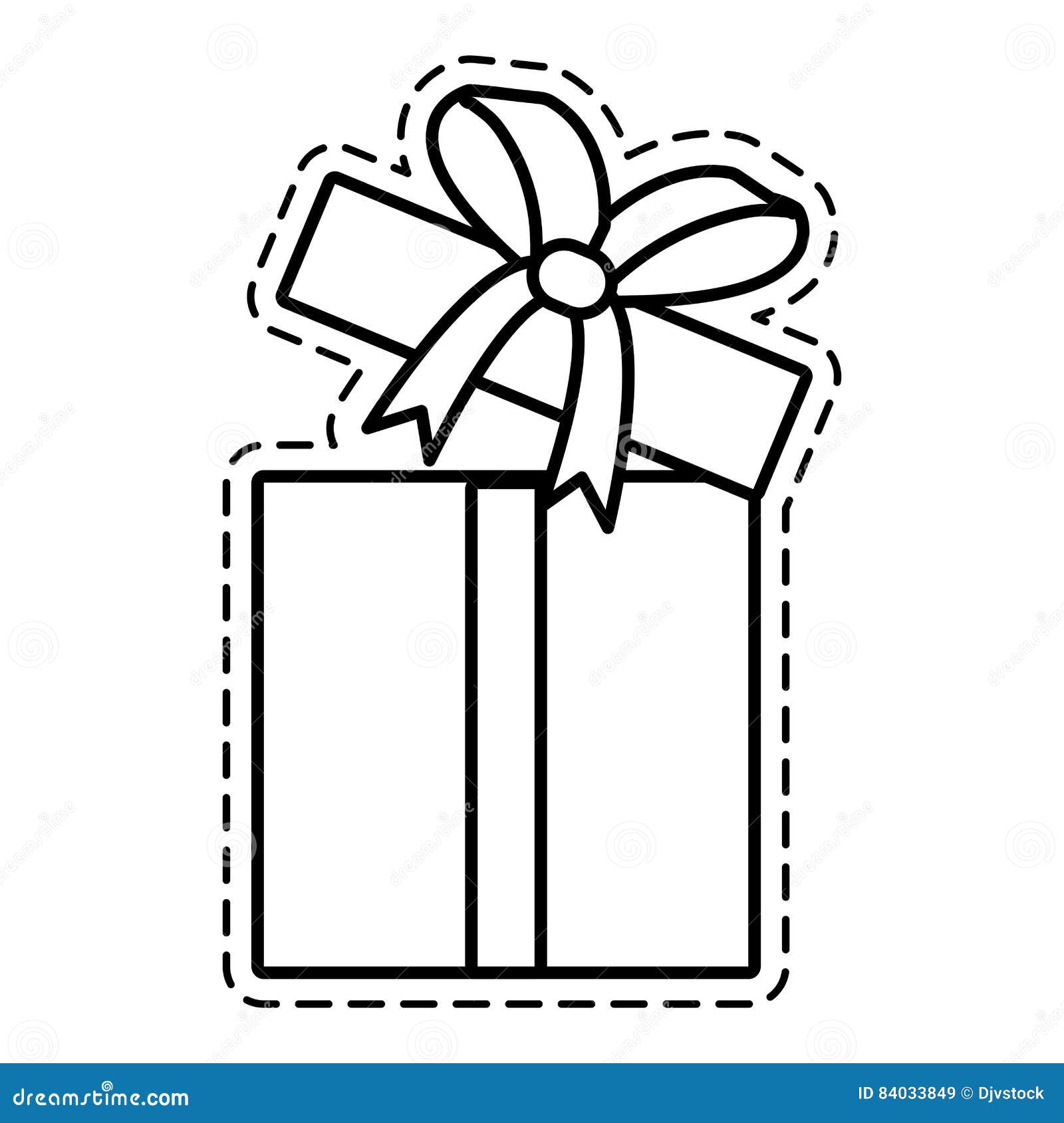 Gift Box Ribbon Cube Decorative Open Cut Line Stock Illustration ...