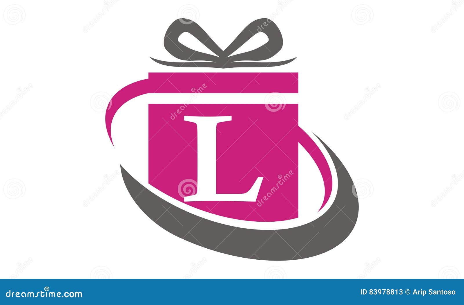 Gift Box Ribbon Letter L stock vector. Illustration of present - 83978813