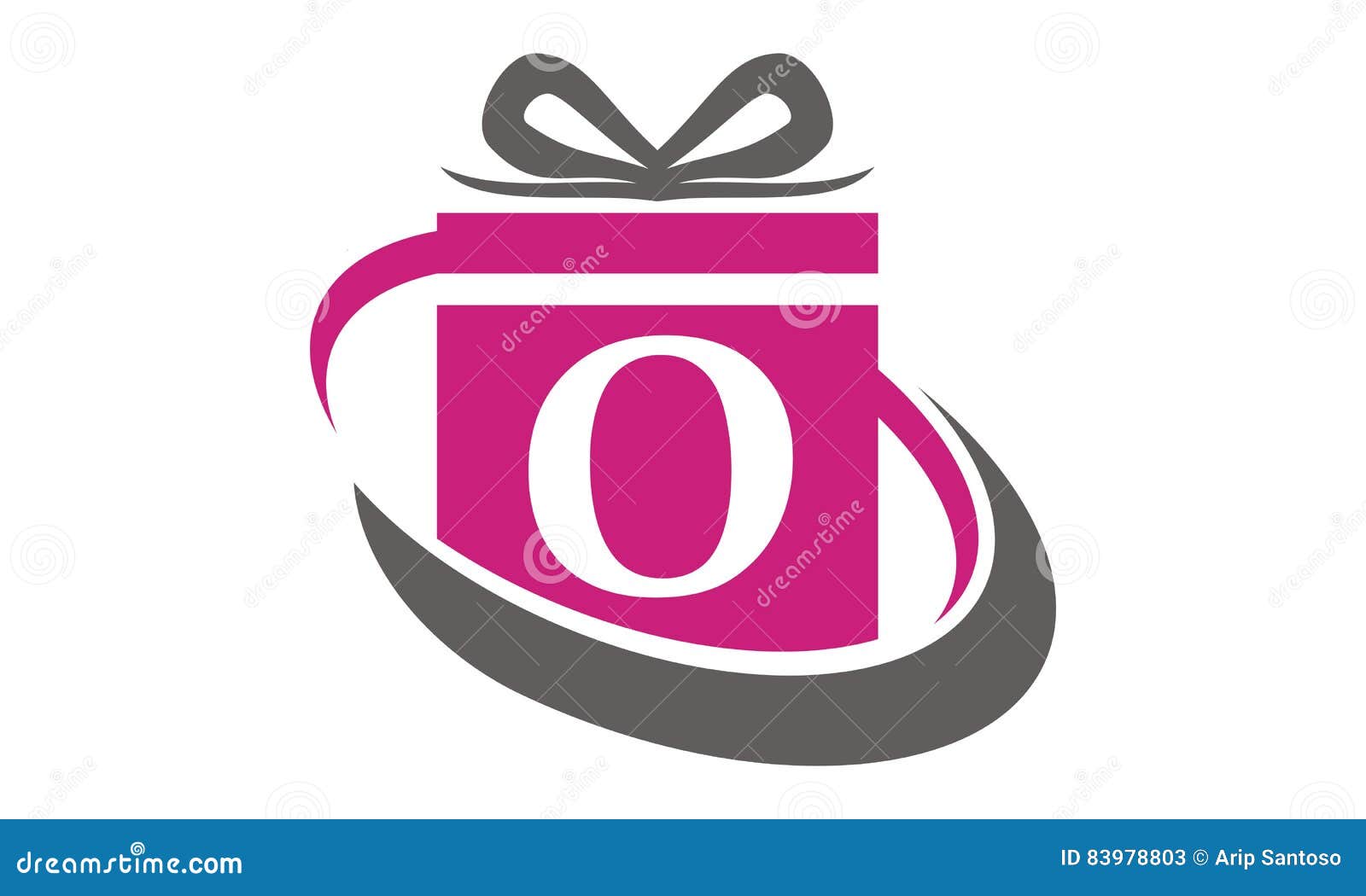 Gift Box Ribbon Letter O stock vector. Illustration of cube - 83978803