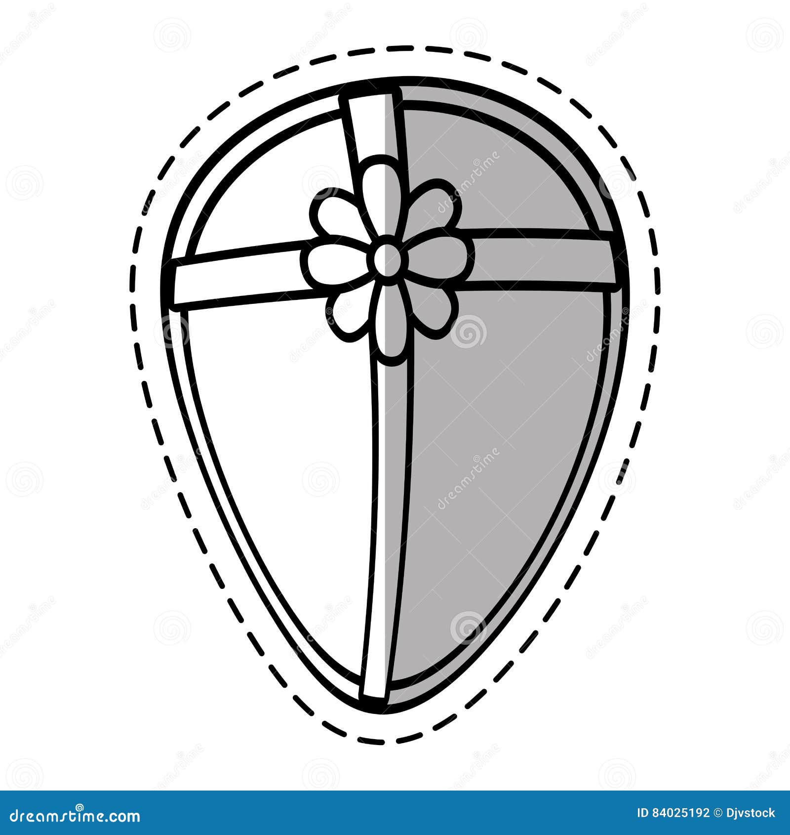 Gift Box Ribbon Traditional Decorative Egg Shape Linea Shadow Stock ...