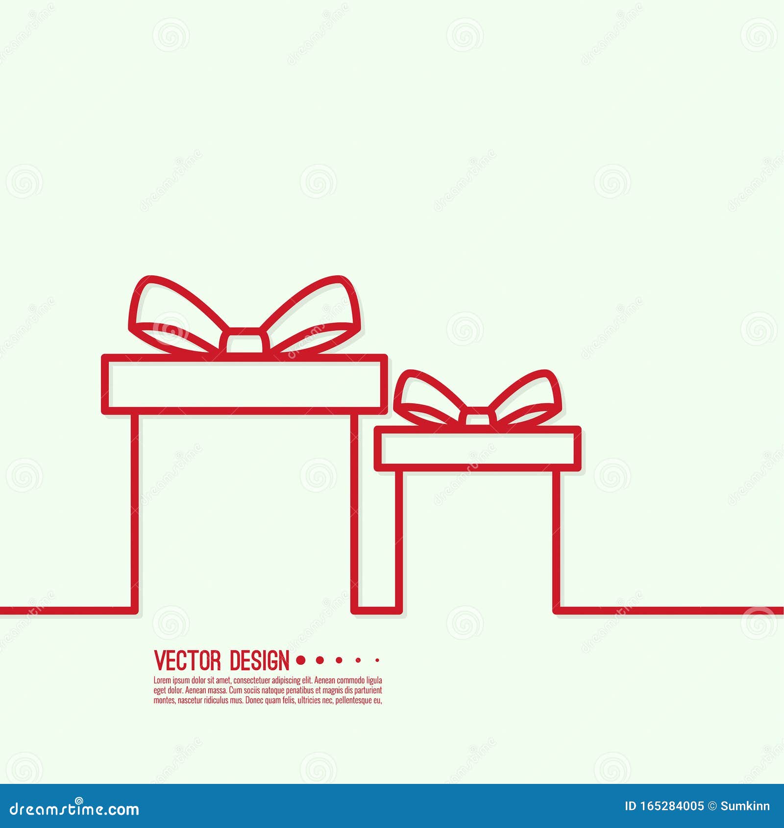Gift box with ribbon stock vector. Illustration of donative - 165284005