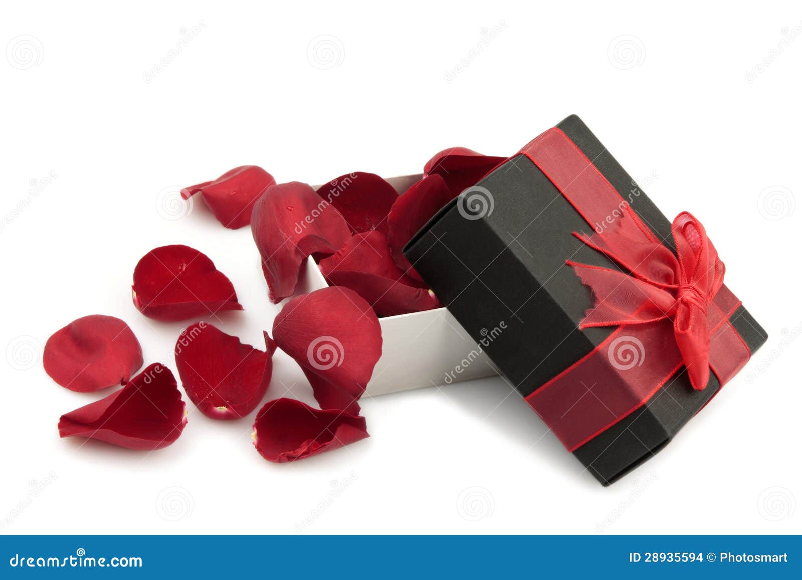 Gift box with rose petals stock photo. Image of decoration - 28935594