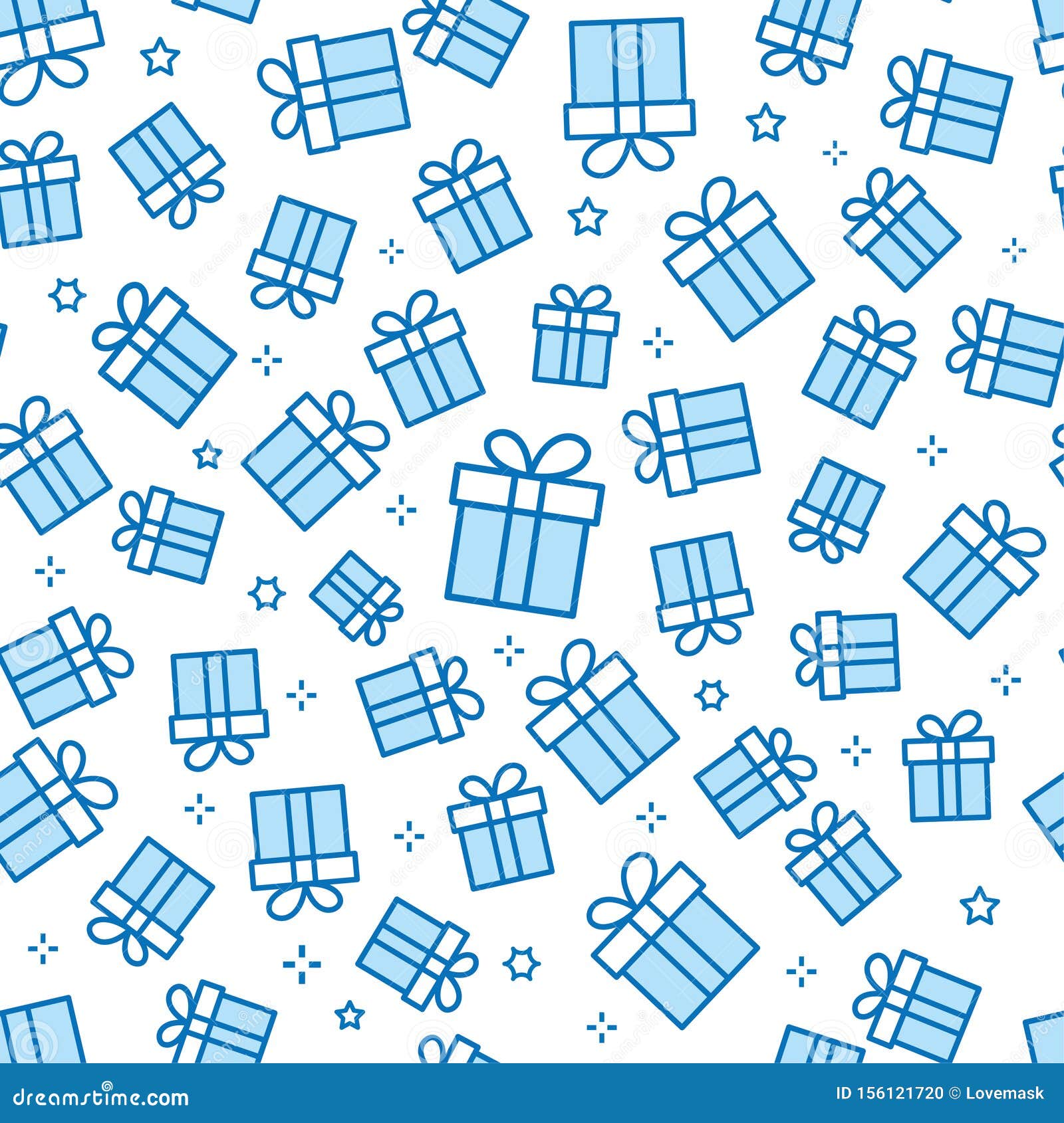 Gift Box Seamless Pattern with Icons. Stock Vector - Illustration of ...