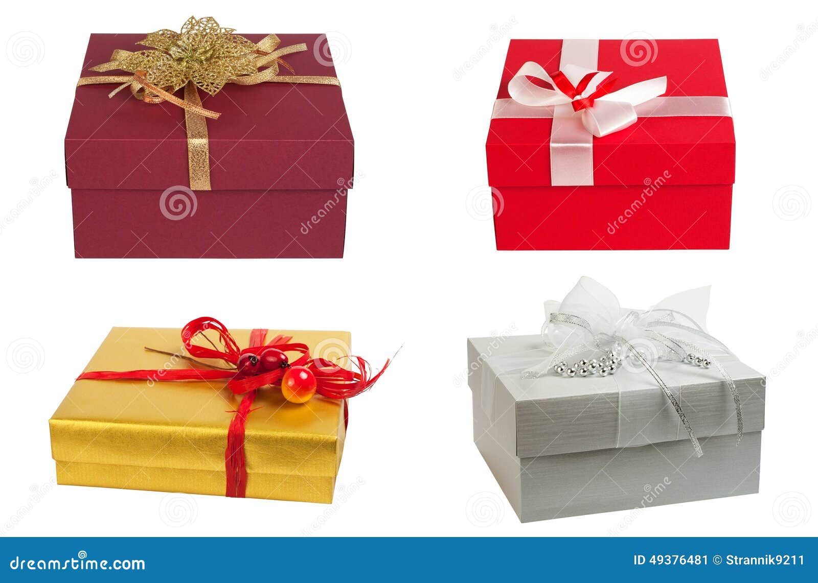 Gift box. Set. stock image. Image of present, gold, silver - 49376481
