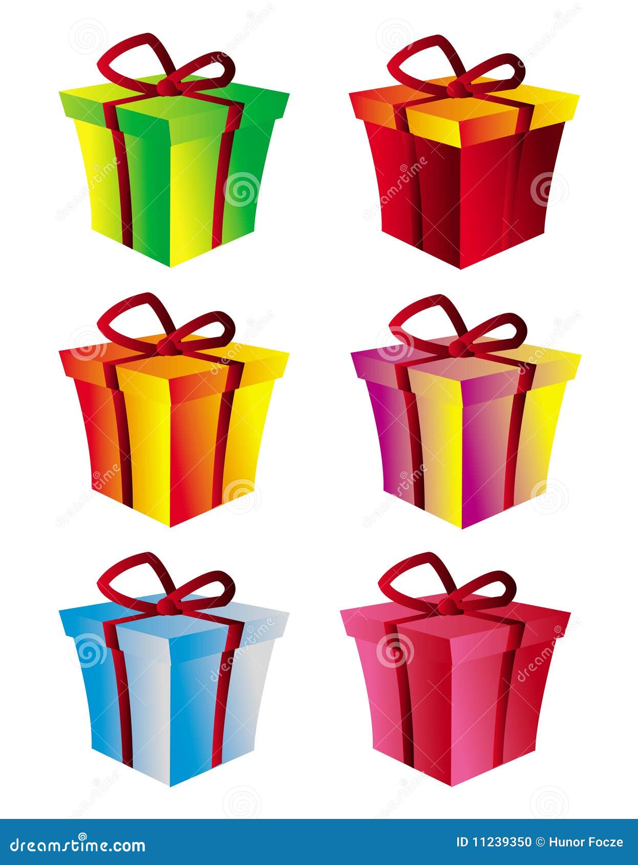 Gift Box Set in Different Color Versions Stock Illustration ...