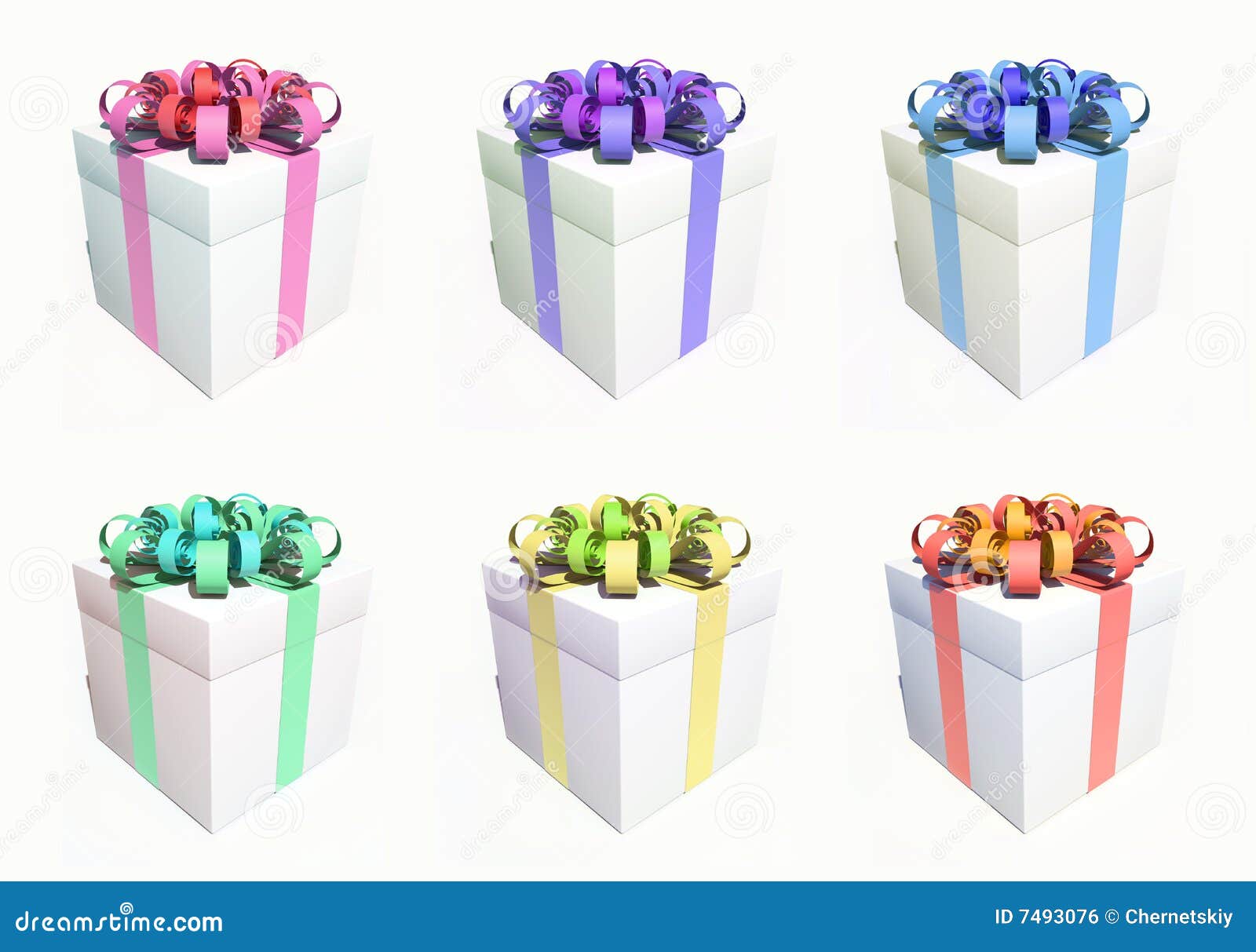 Gift Box Set with Different Ribbon Colors Stock Illustration ...