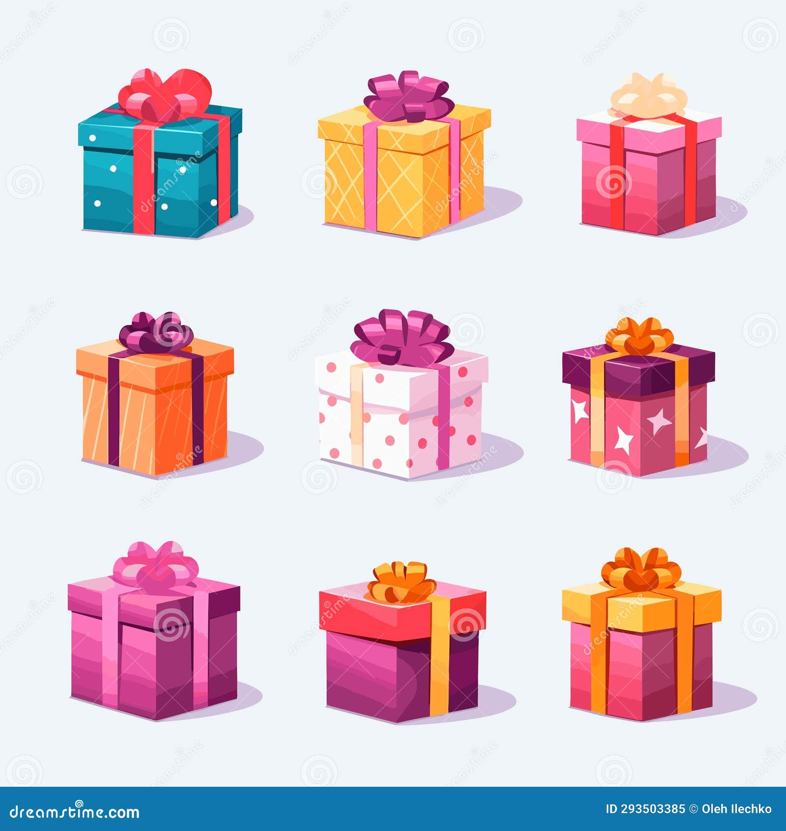 Gift Box Set Vector Flat Minimalistic Isolated Illustration Stock Vector - Illustration of ...