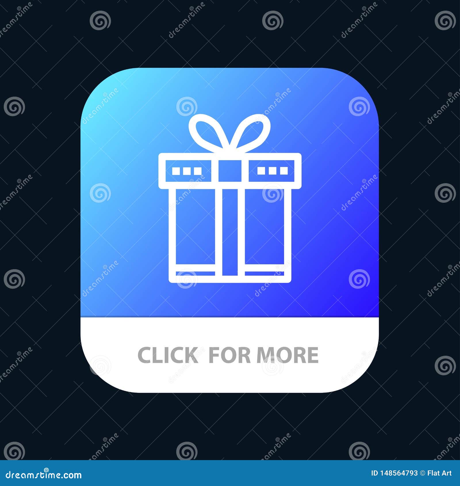 Gift, Box, Shopping, Ribbon Mobile App Button. Android and IOS Line ...