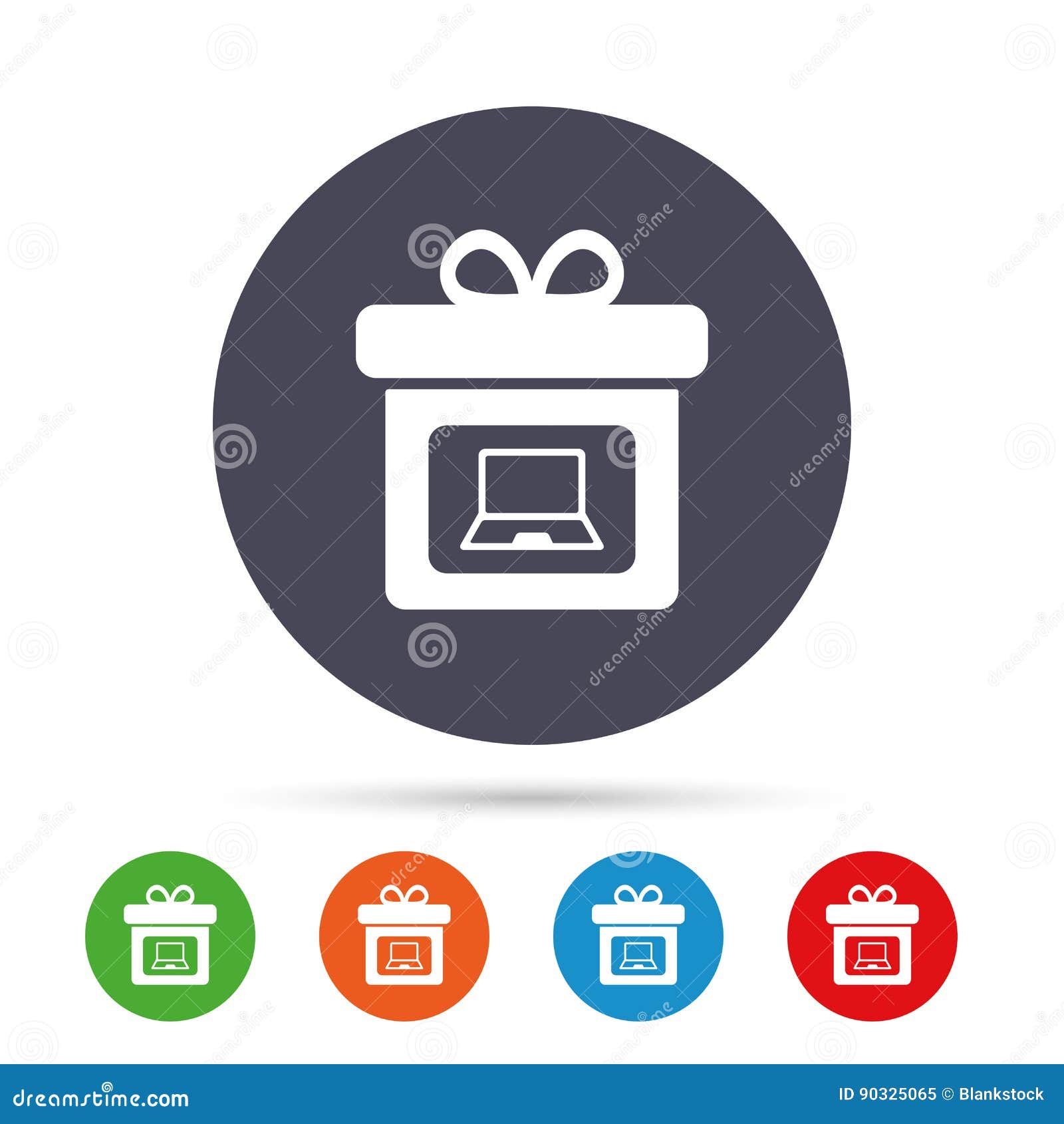 Gift Box Sign Icon. Present Symbol. Stock Vector - Illustration of ...