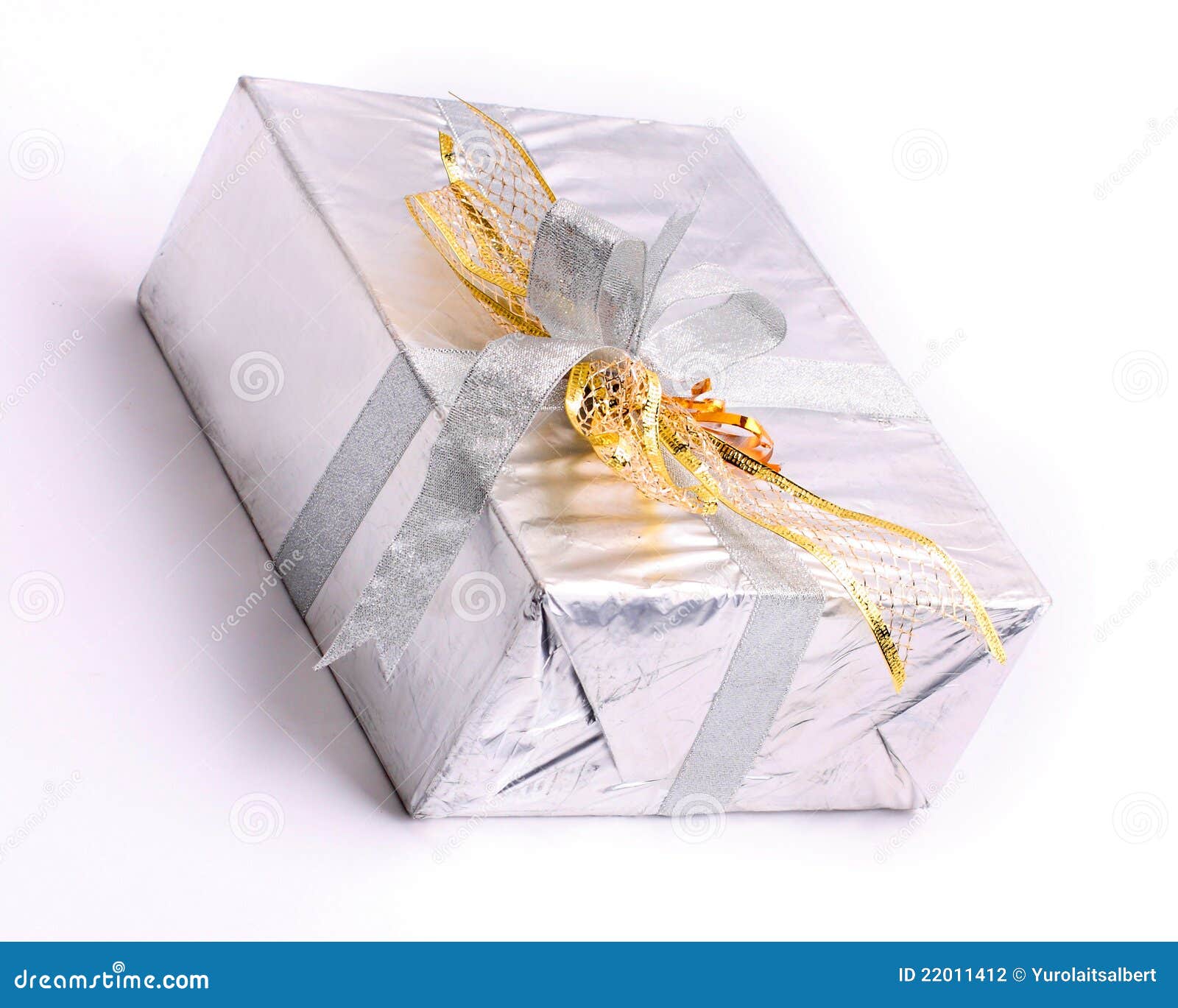 Gift box with a silver stock photo. Image of giving, event - 22011412