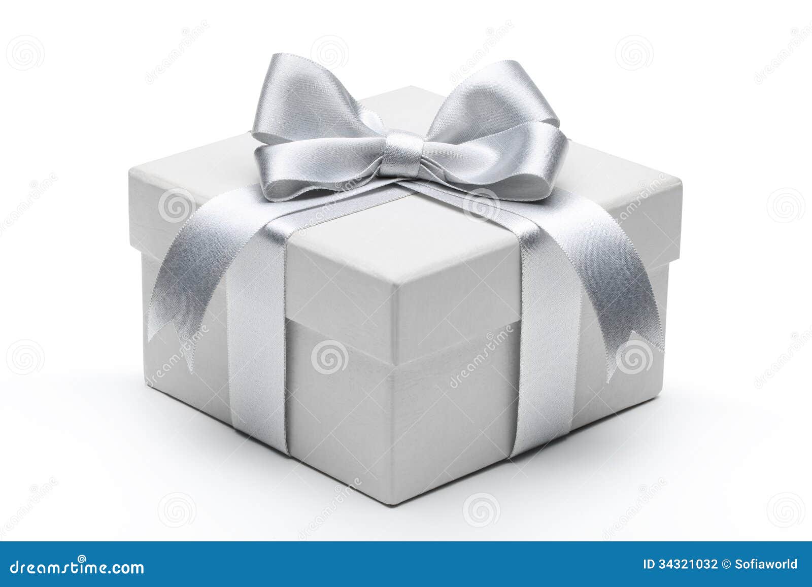 Silver Ribbon In Shape Of Gift Bow Royalty-Free Stock Photo ...