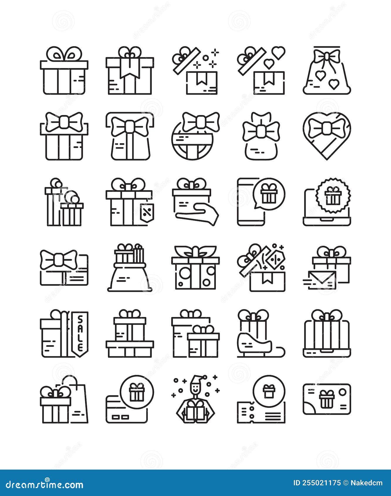 Gift Box Simple Line Web Iccon Stock Vector - Illustration of ...