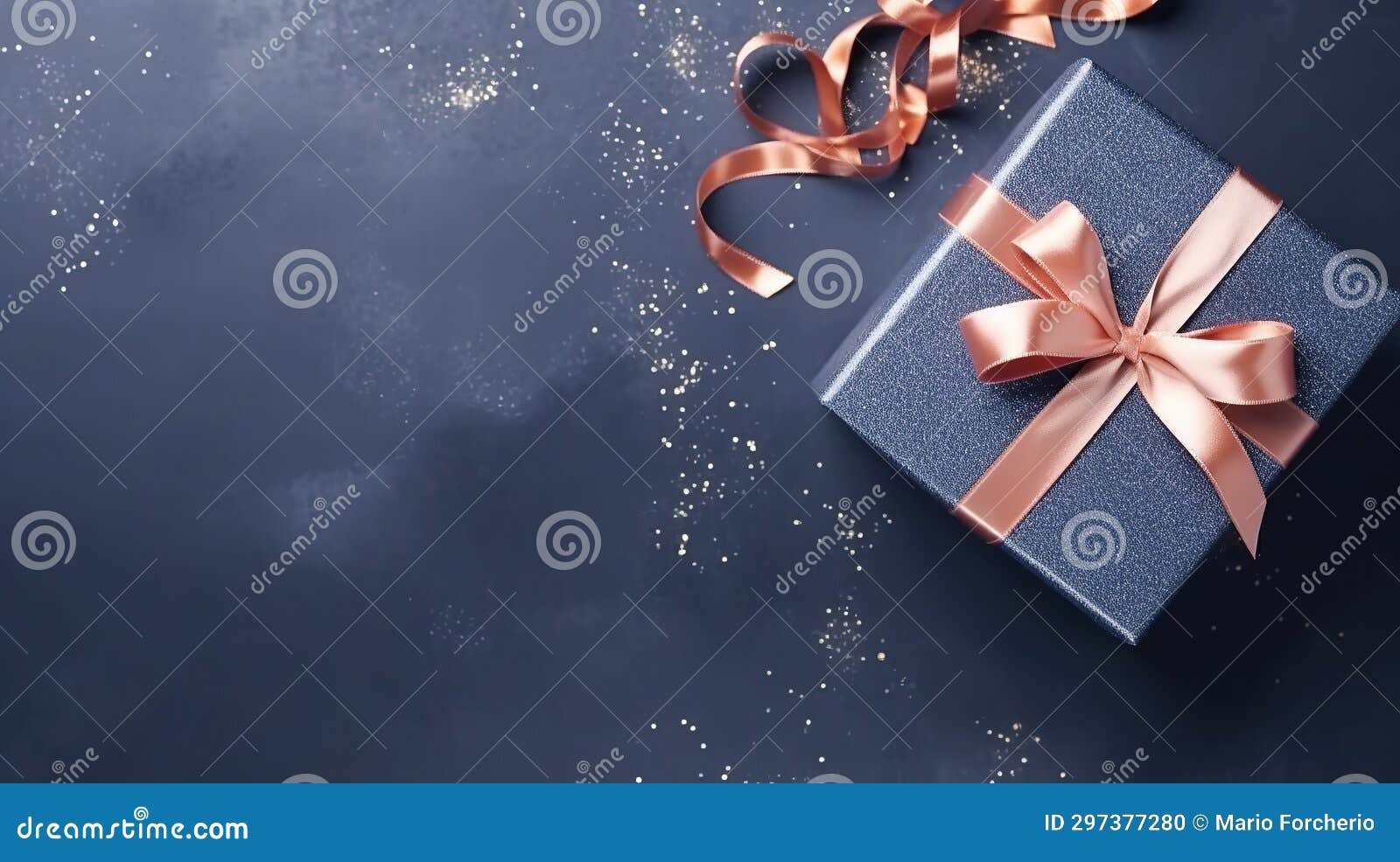 Gift Box on Solid Color Background. Copy Space Stock Illustration ...