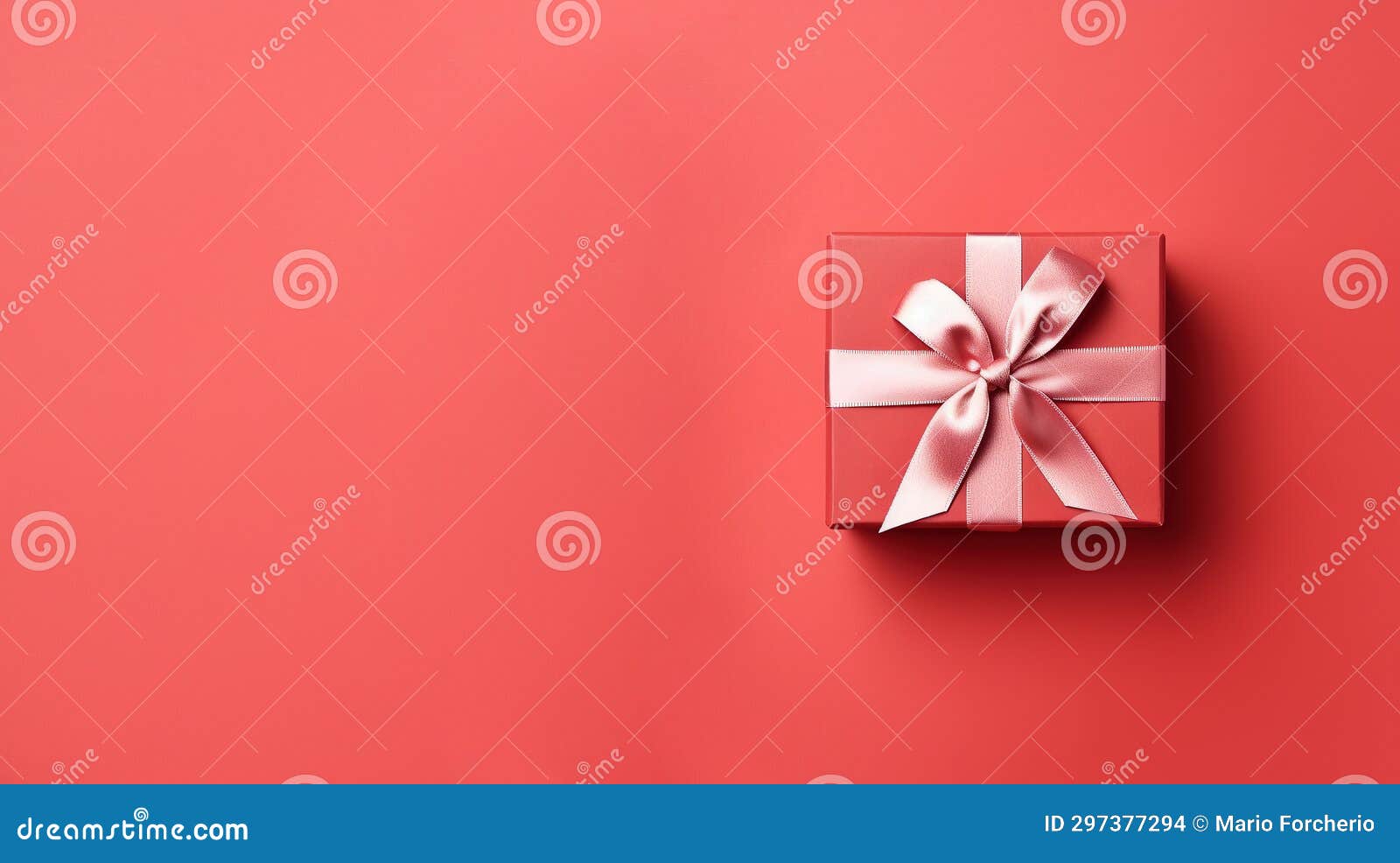 Gift Box on Solid Color Background. Copy Space Stock Illustration ...