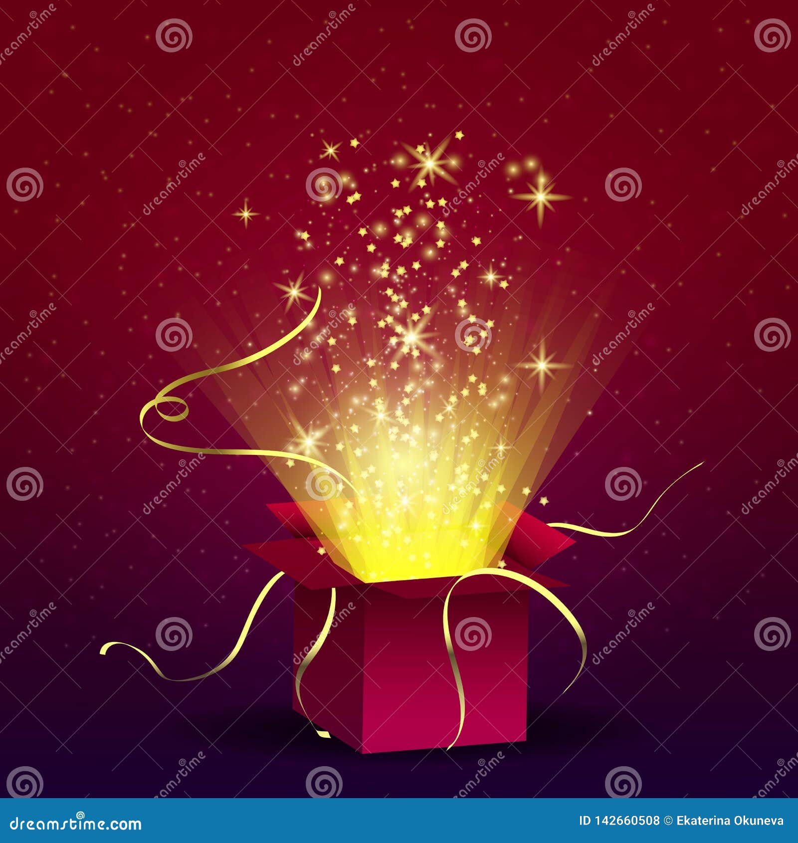 Gift Box with Sparkles. Light Vector Illustration Stock Vector ...