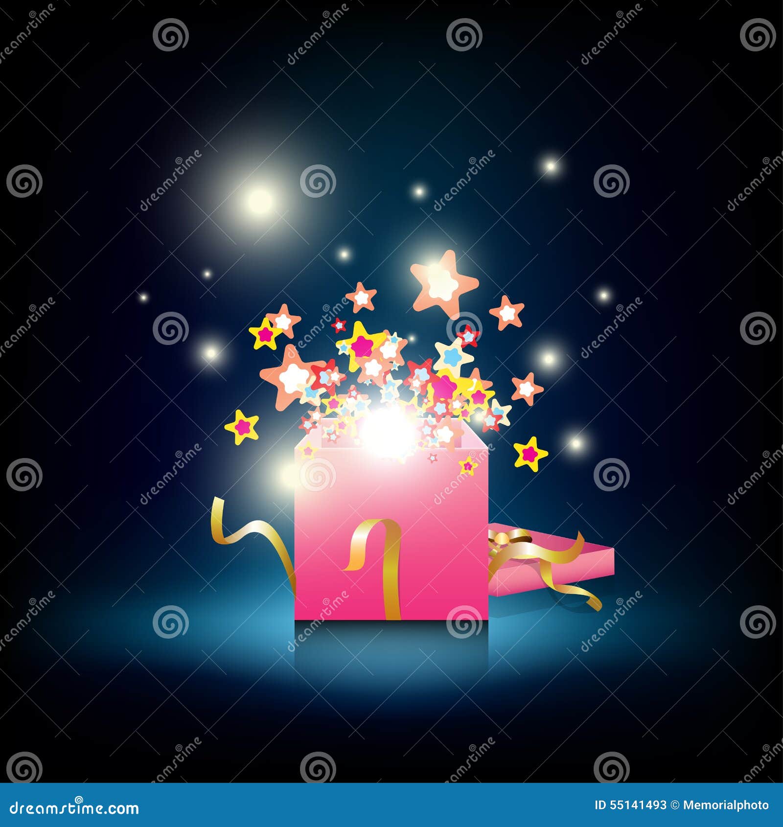 Gift Box and Star Decorative Stock Vector - Illustration of background ...