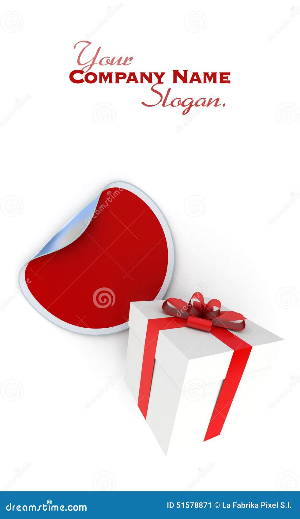 Gift box and sticker stock illustration. Illustration of space - 51578871