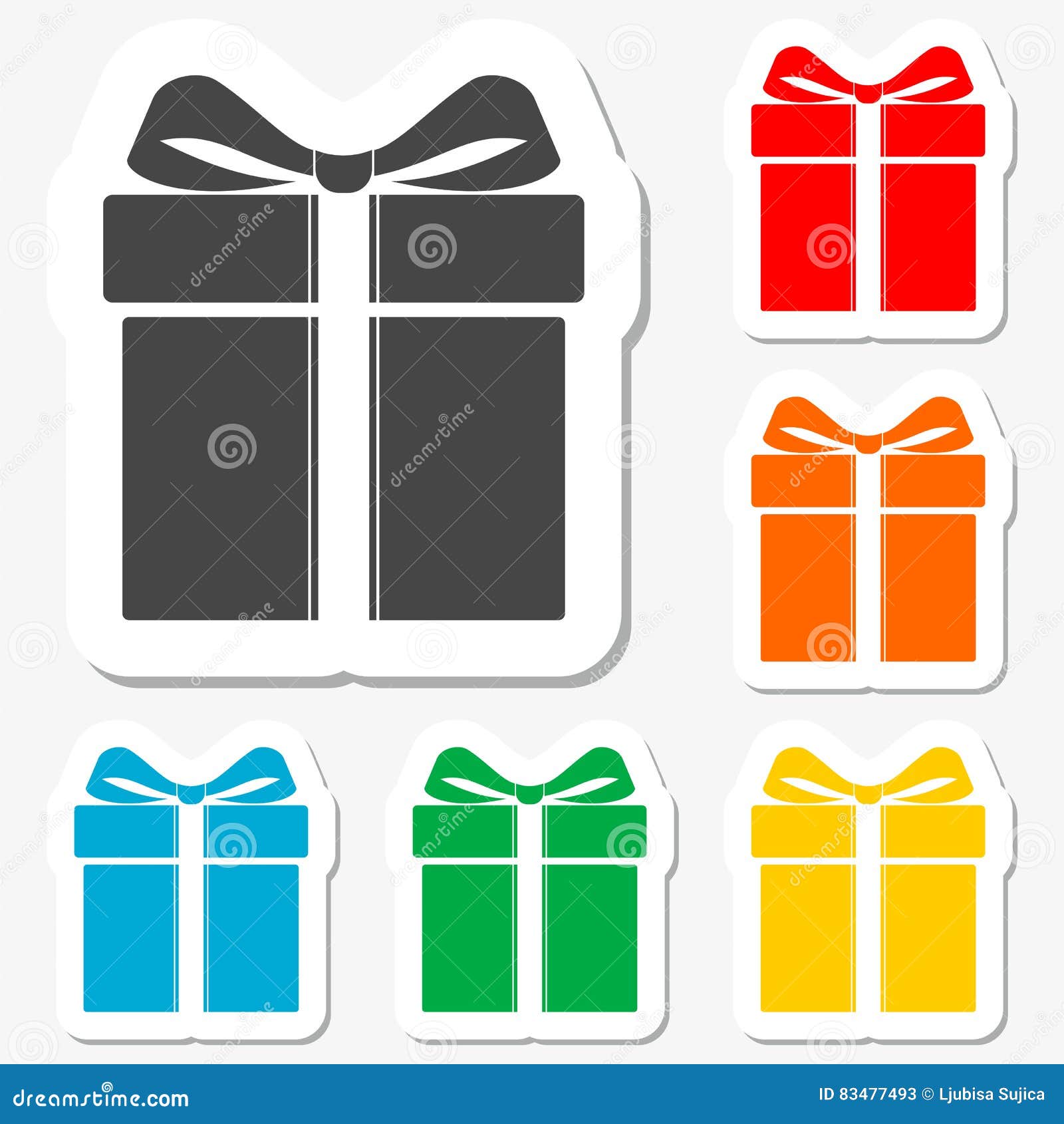 Gift box sticker set stock vector. Illustration of modern - 83477493