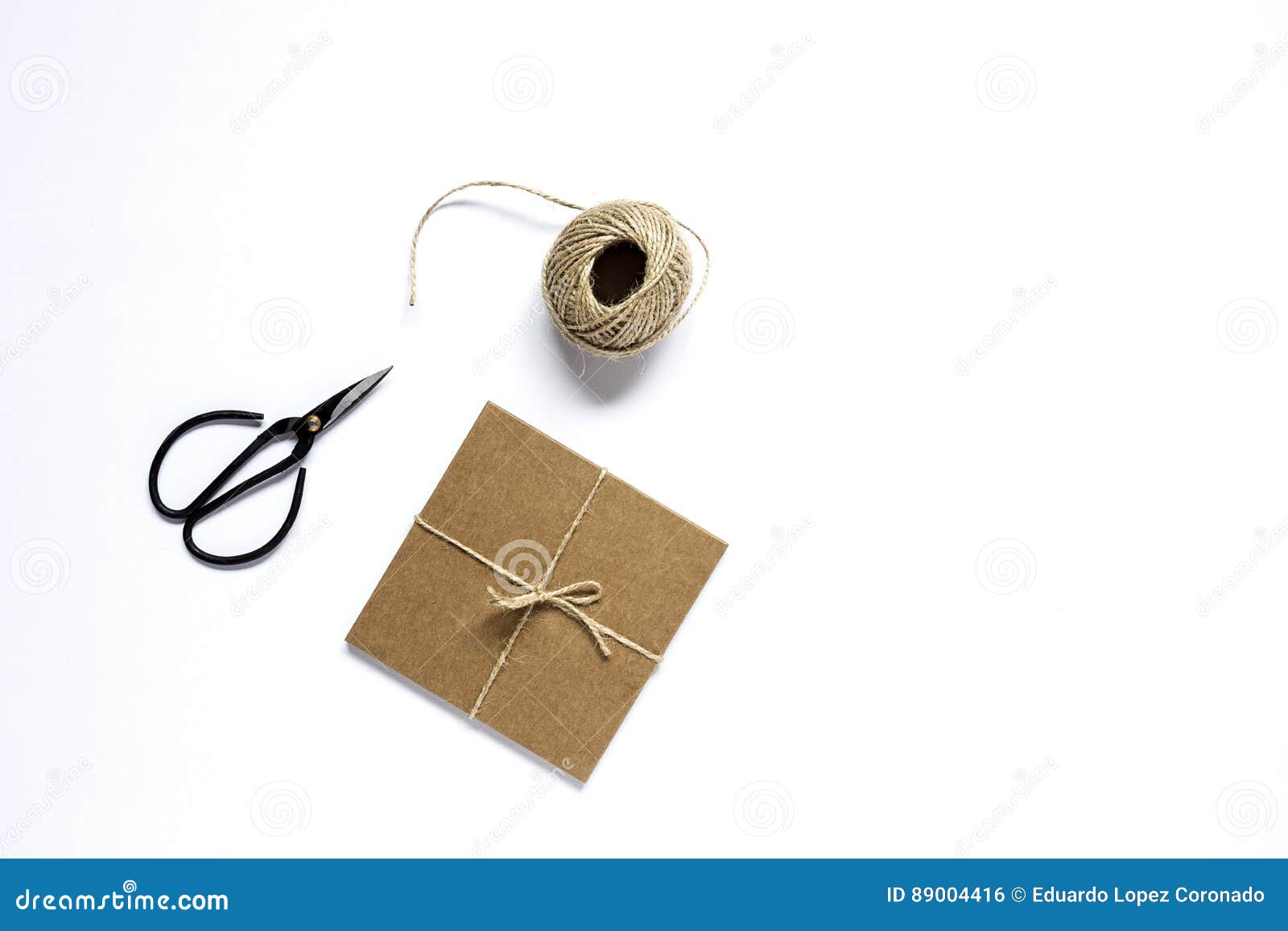 Gift Box with String stock photo. Image of festive, copyspace - 89004416