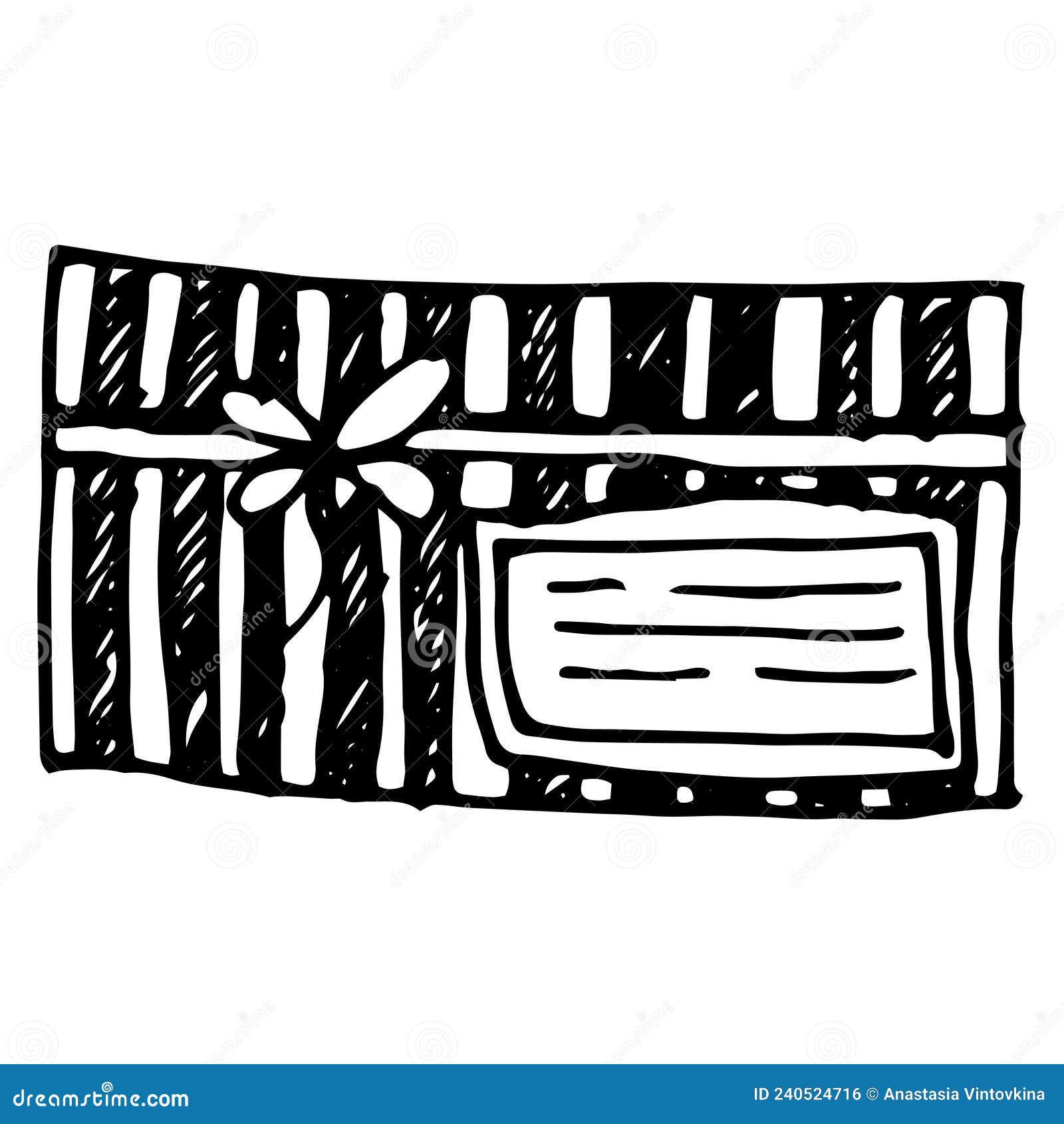 Gift Box in Striped Packaging. Horizontal Rectangular Gift Box, Hand ...