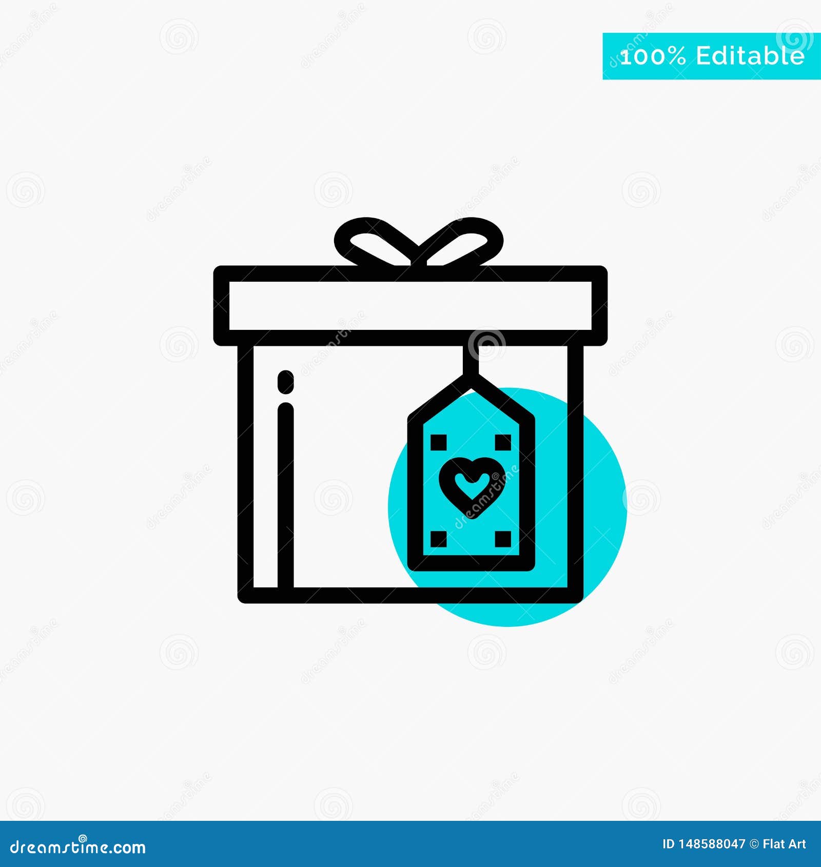 Gift Box, Box, Surprise, Delivery Turquoise Highlight Circle Point ...