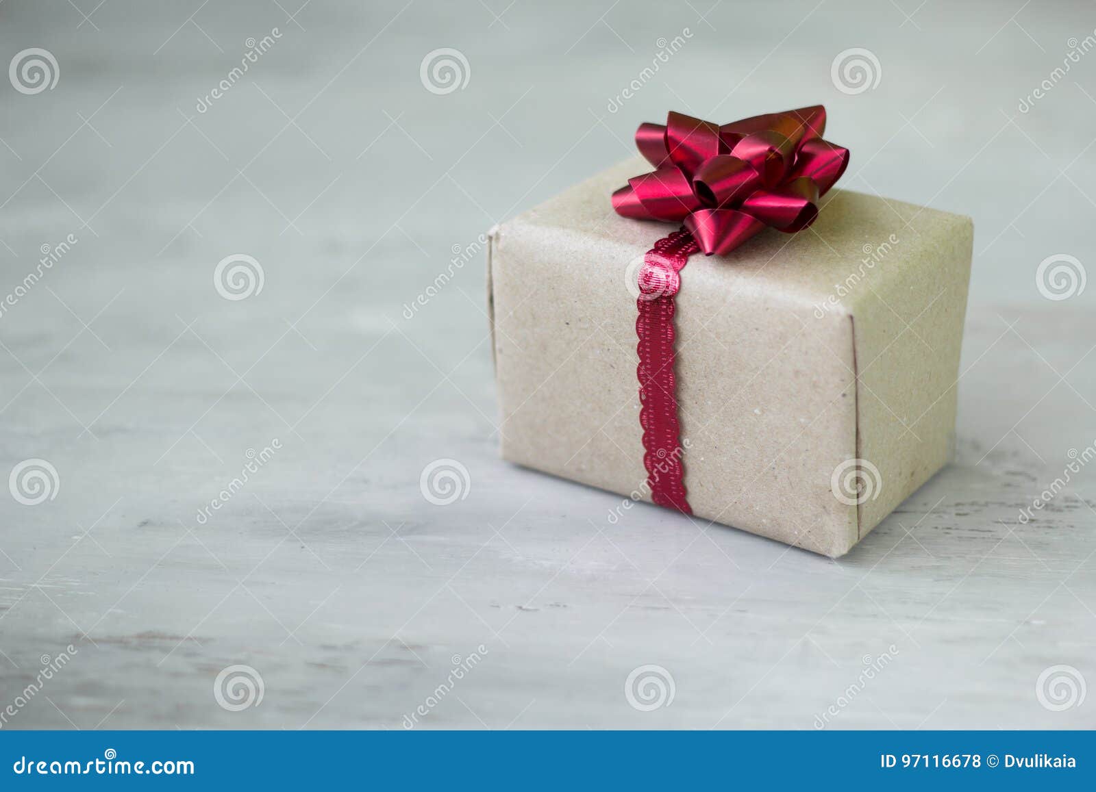 Gift box on the table stock photo. Image of space, christmas - 97116678