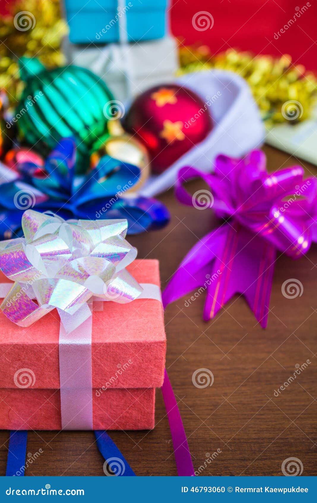 Gift box at table stock photo. Image of event, celebration - 46793060