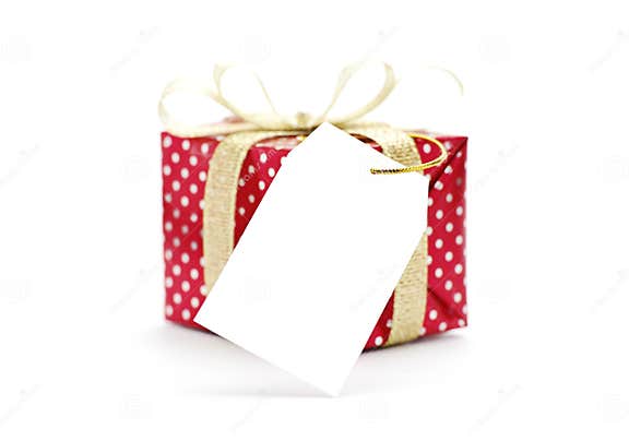 Gift box with tag stock image. Image of card, ribbon - 17118307