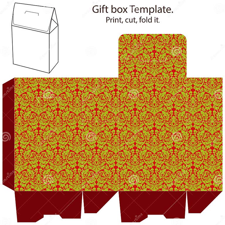 Gift box template stock vector. Illustration of print - 26793593