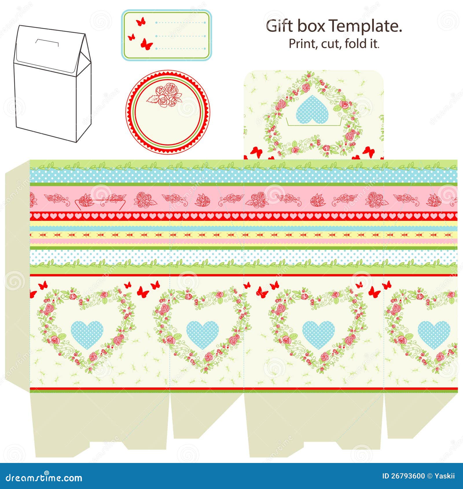 Gift box template stock vector. Illustration of folded - 26793600