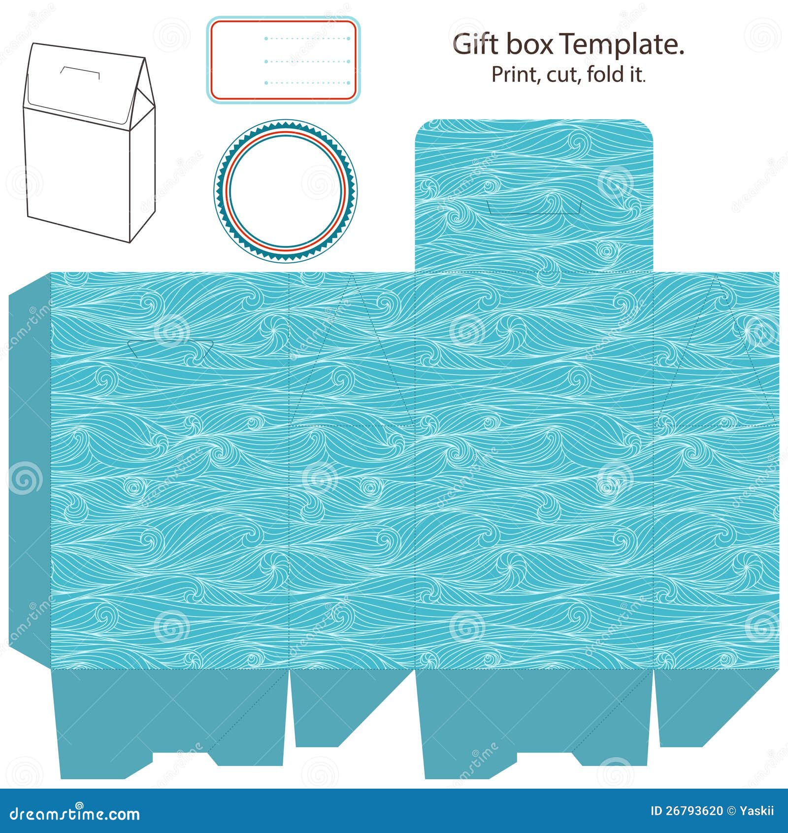 Gift box template stock vector. Illustration of dieline - 26793620