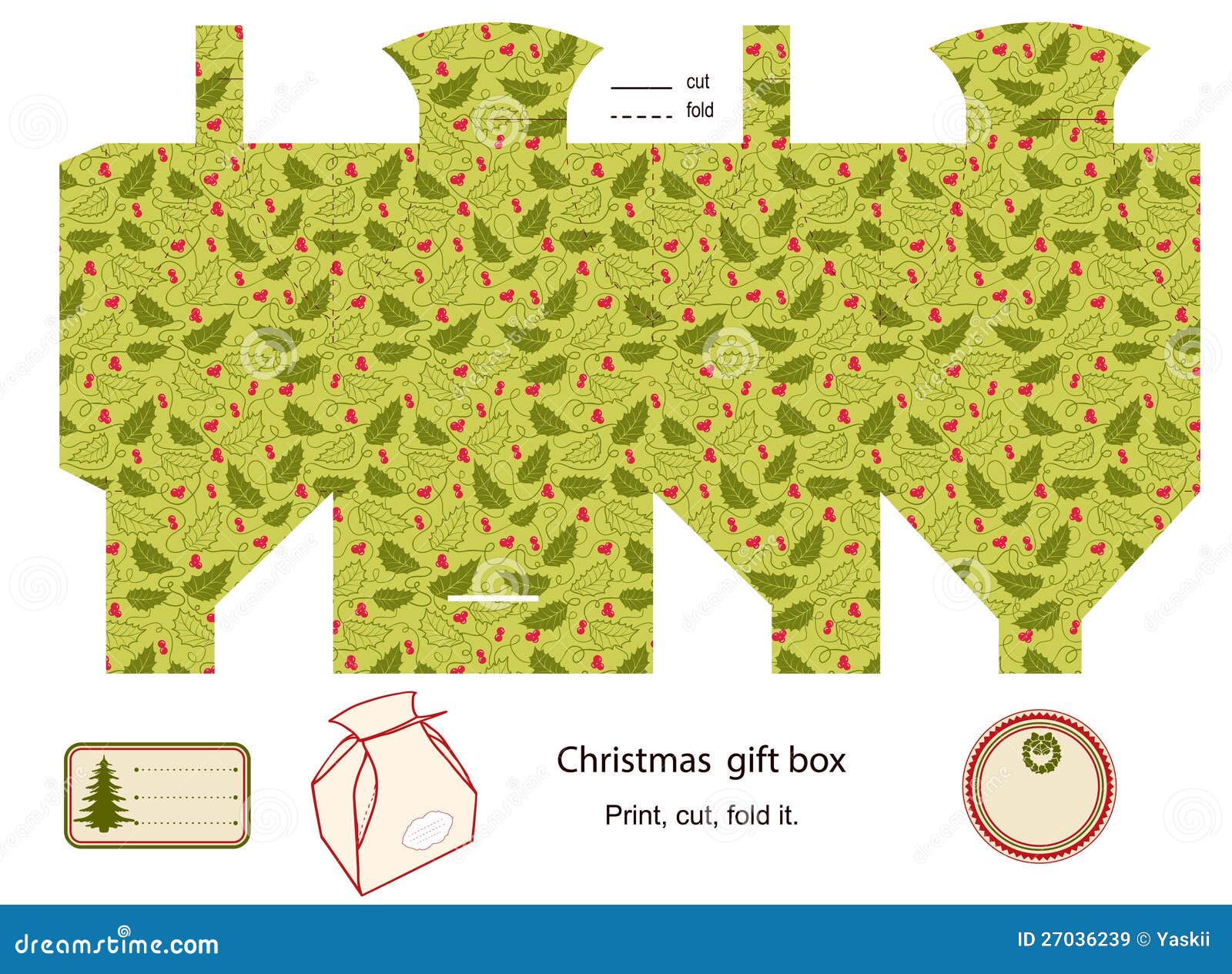 Gift box template. stock vector. Illustration of celebration - 27036239