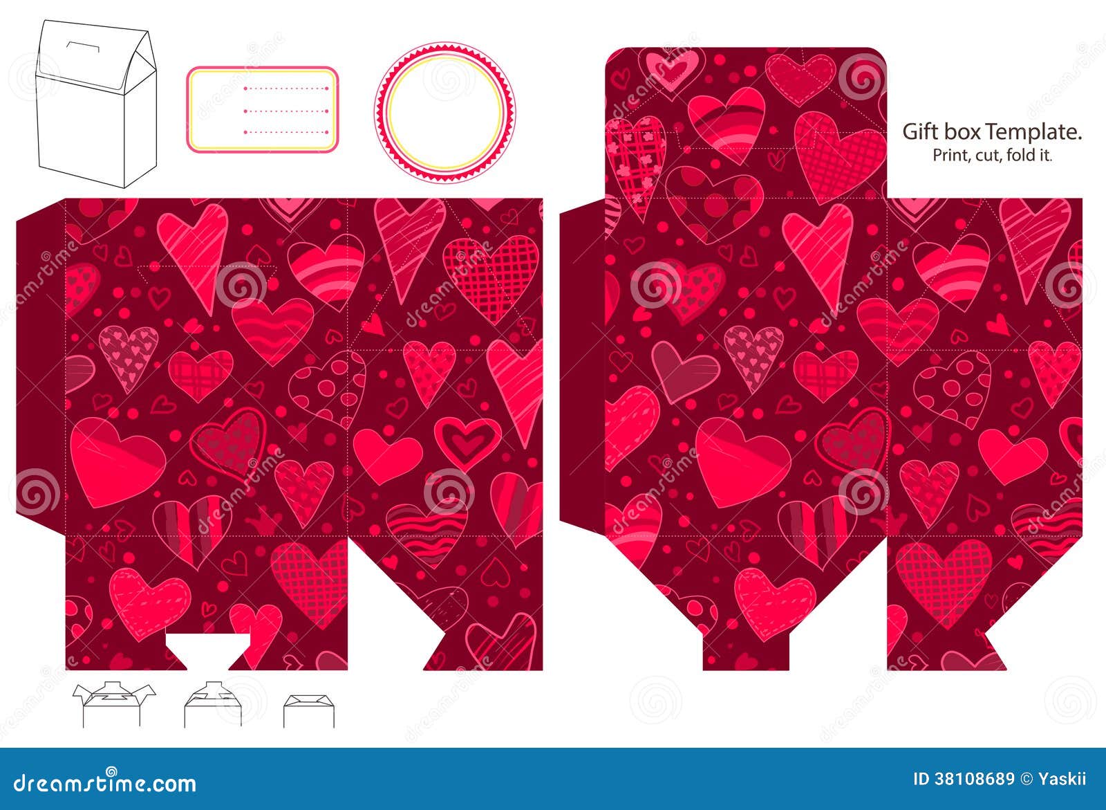 Gift box template stock vector. Illustration of floral - 38108689