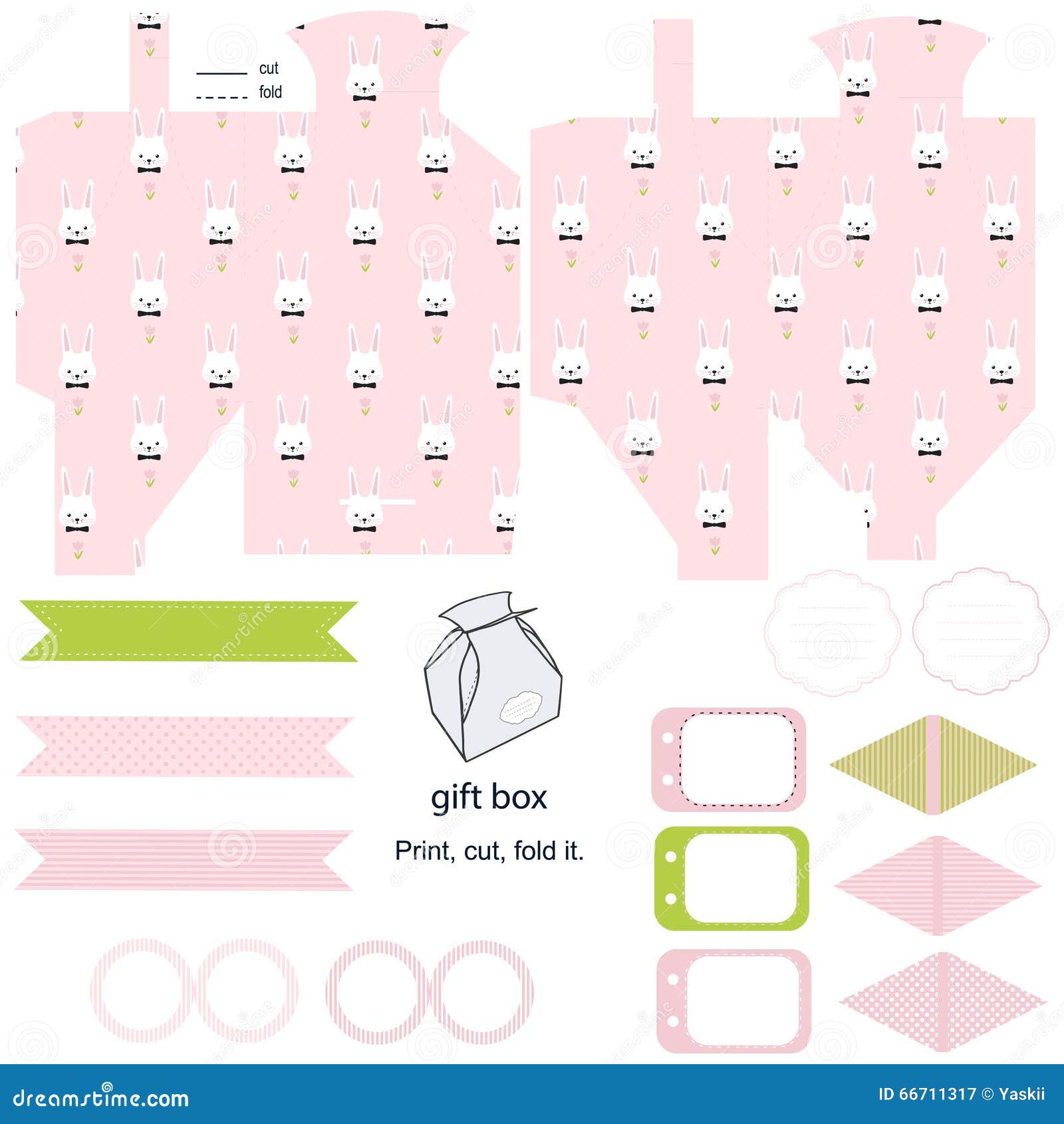 Gift Box Template, Easter Party Set Stock Vector - Illustration of ...