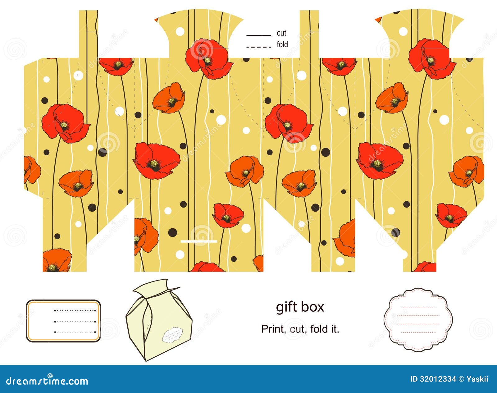 Gift box template stock vector. Illustration of empty - 32012334