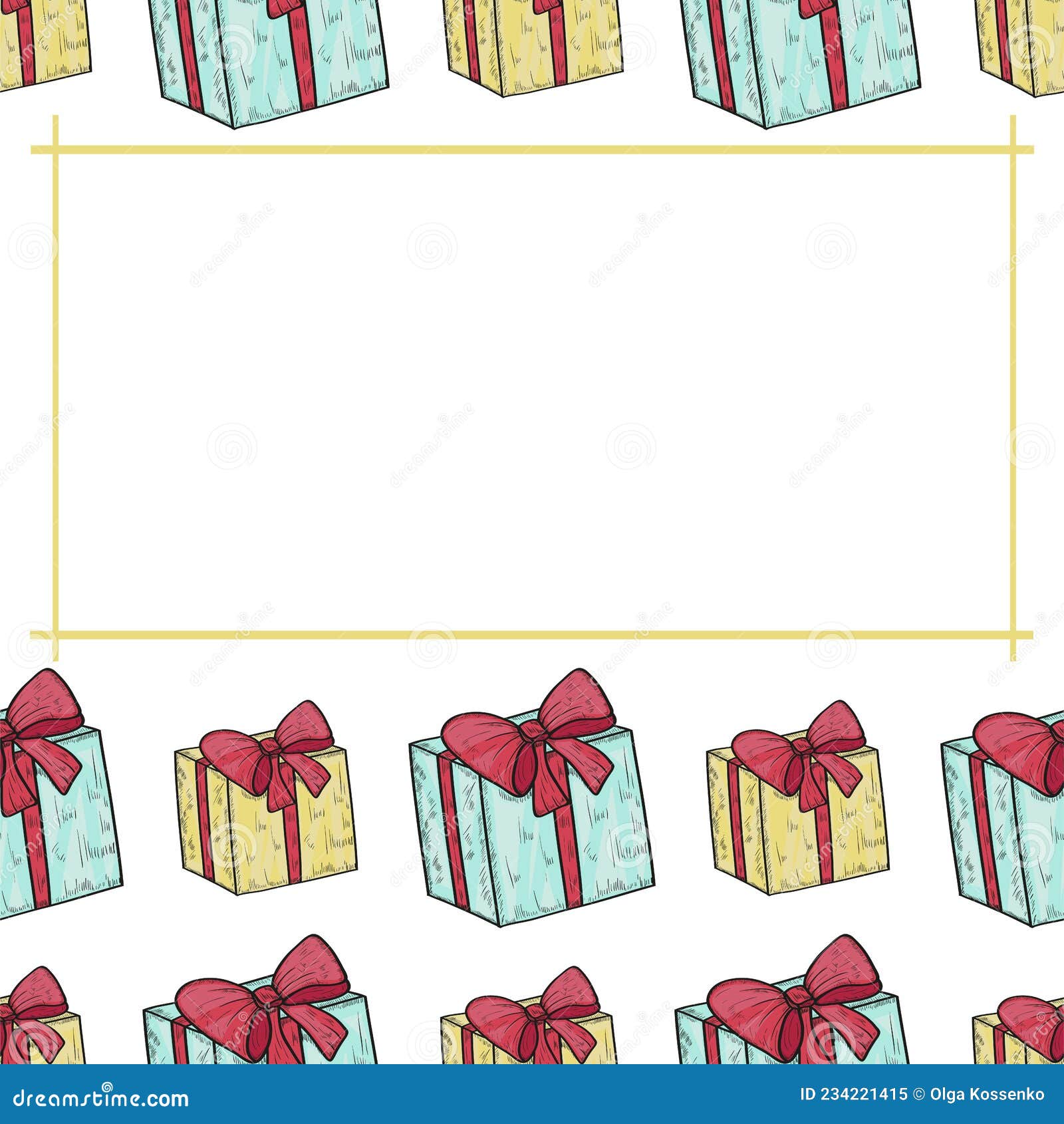 A Gift, a Box. Template, Frame, Background Stock Vector - Illustration ...