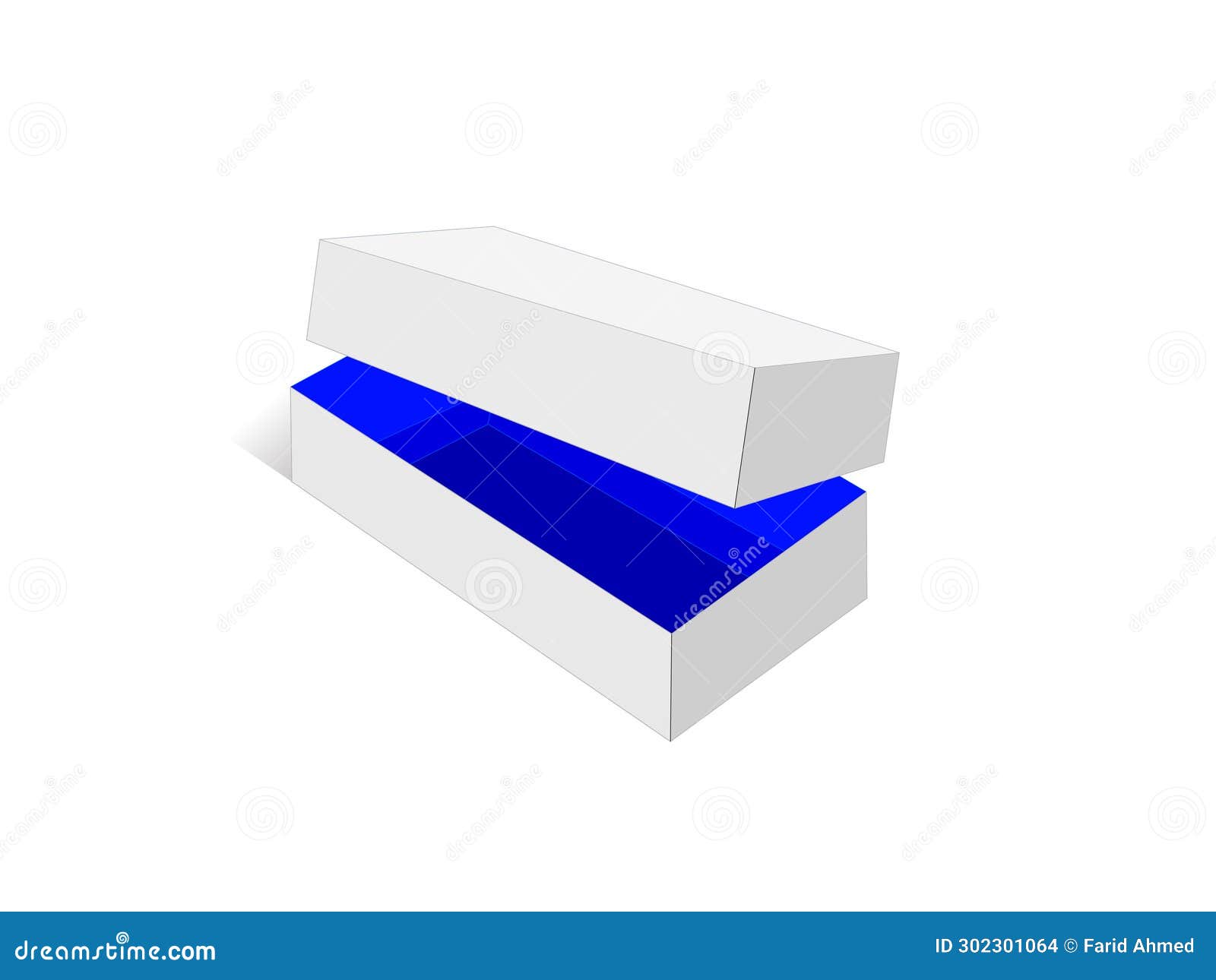 Gift Box Template, Rectangle Box Dieline Template Stock Vector ...