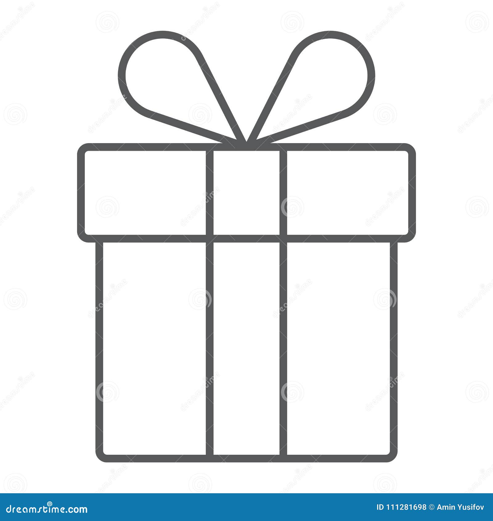 Gift Box Thin Line Icon, Present and Holiday Stock Vector ...