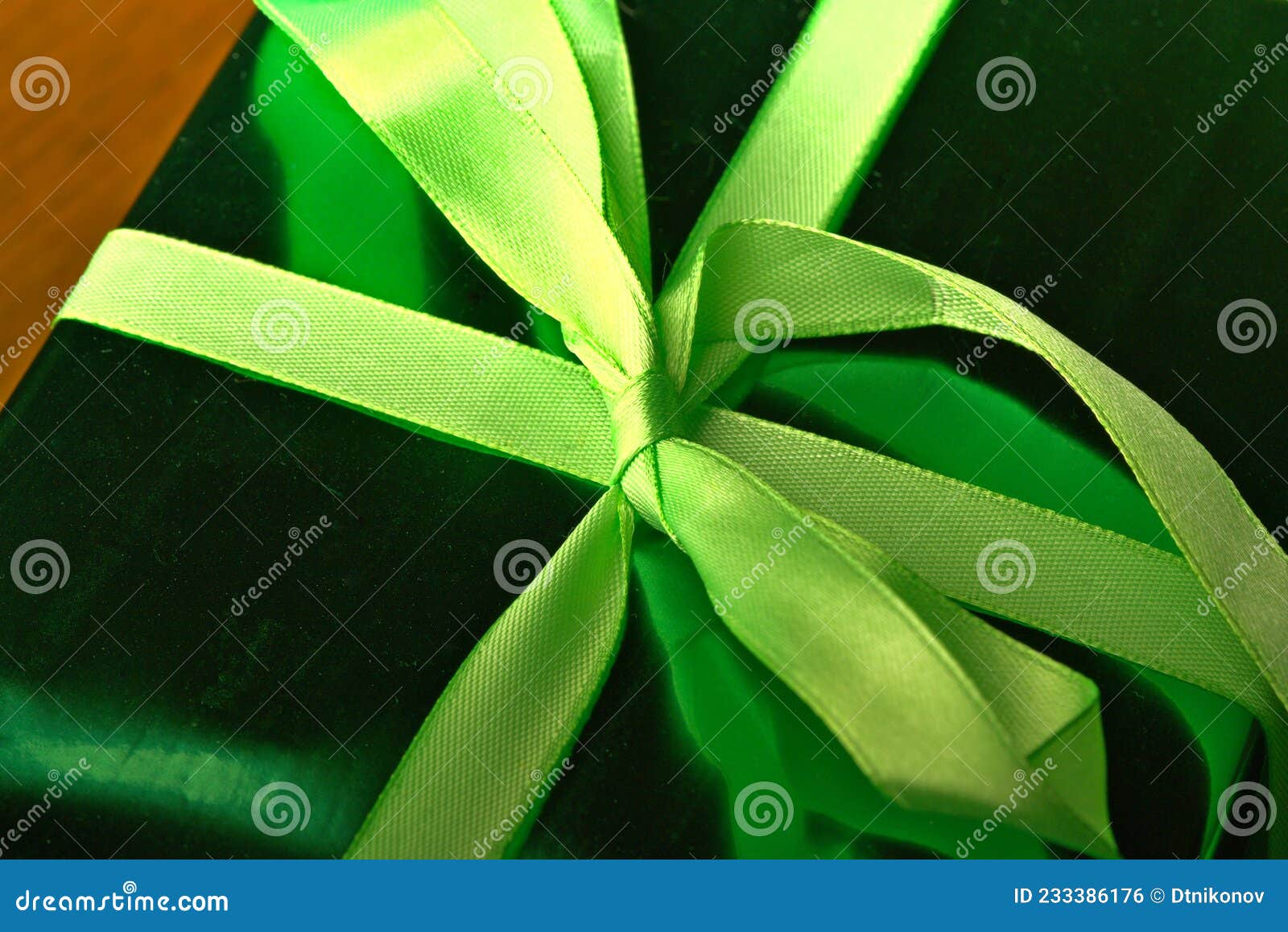 A Gift Box Tied with a Closeup Ribbon Stock Photo - Image of birthday ...