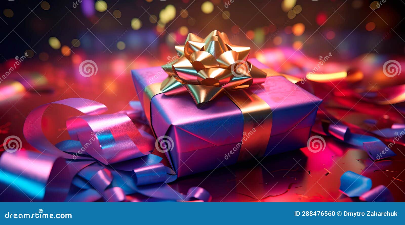 Gift Box with Torn Wrapping Paper, Surrounded by Unopened Wrapping ...