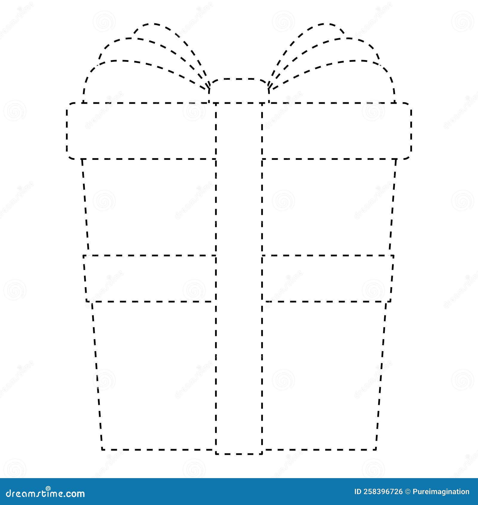 Gift Box Tracing Worksheet for Kids Stock Vector - Illustration of ...