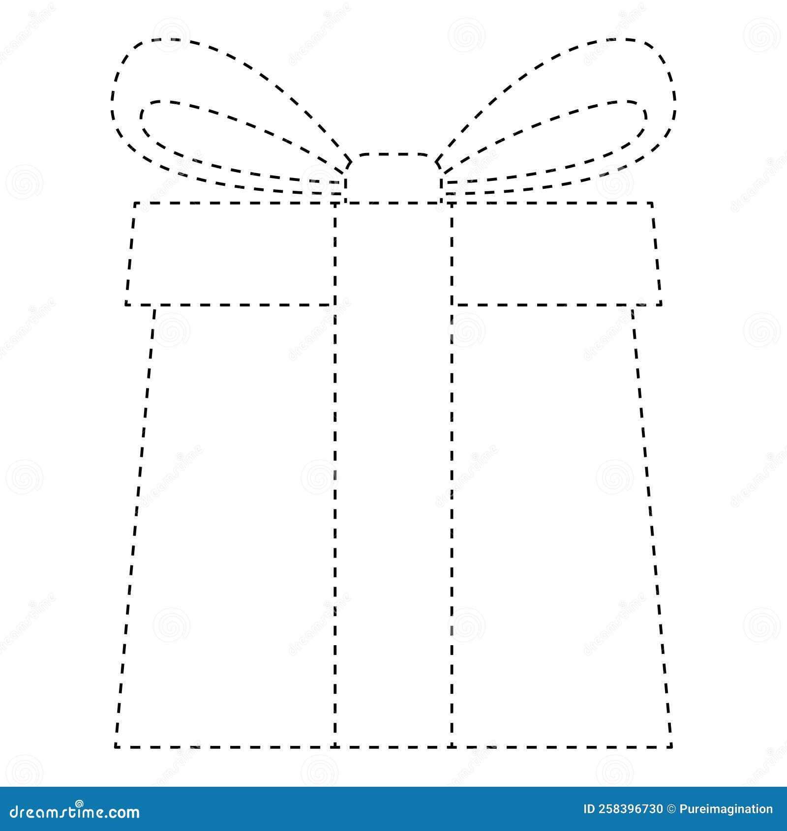 Gift Box Tracing Worksheet for Kids Stock Vector - Illustration of ...
